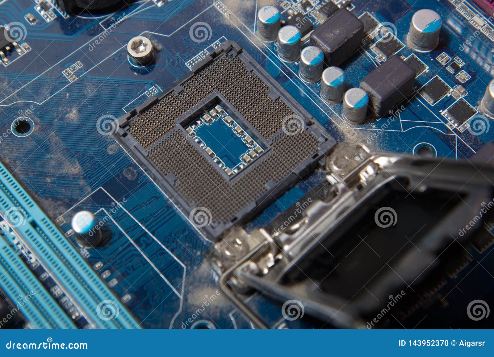 Computer CPU socket stock photo. Image of circuit, data - 143952370