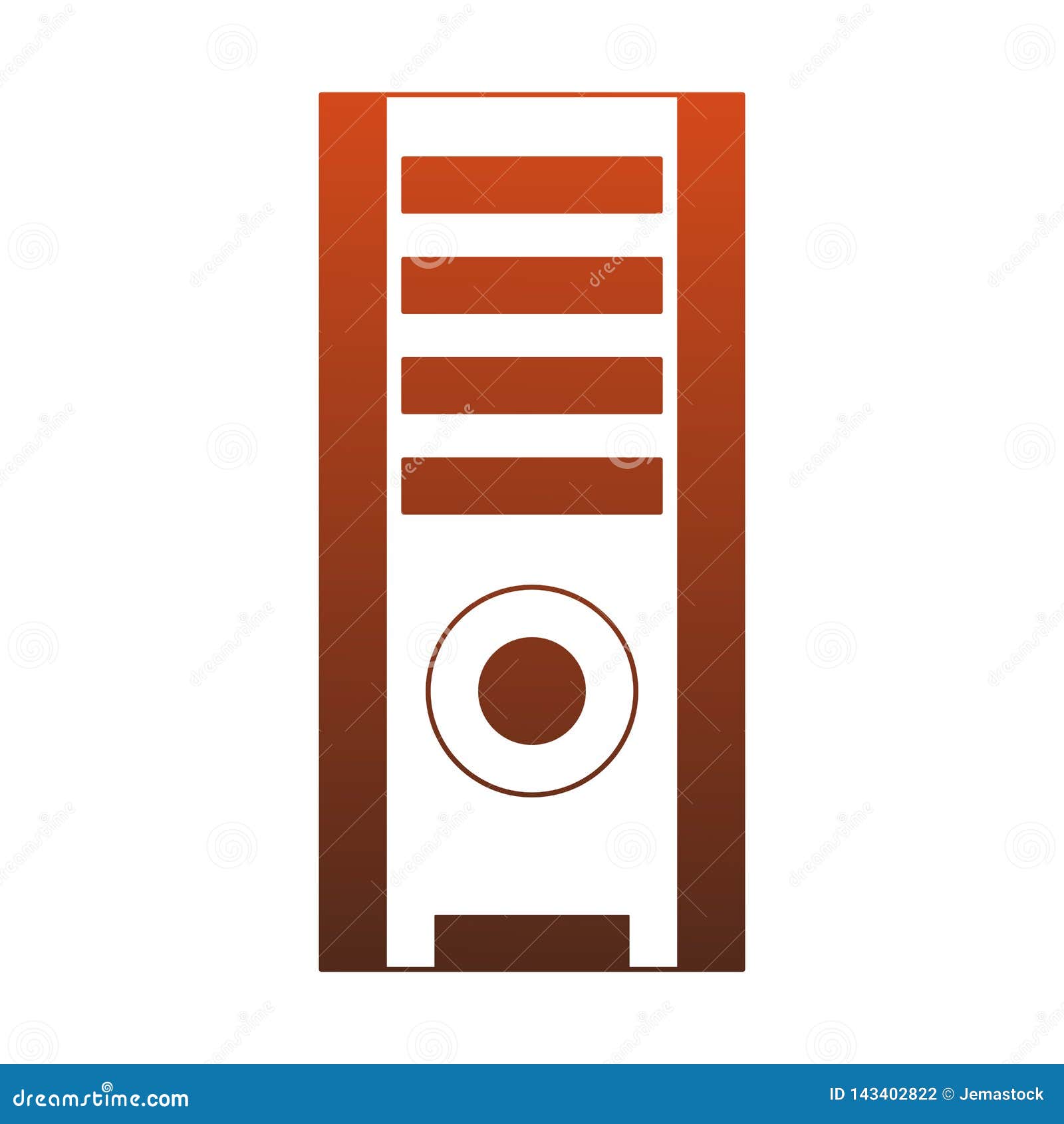 Computer Cpu Tower Red Lines Stock Vector - Illustration of business ...