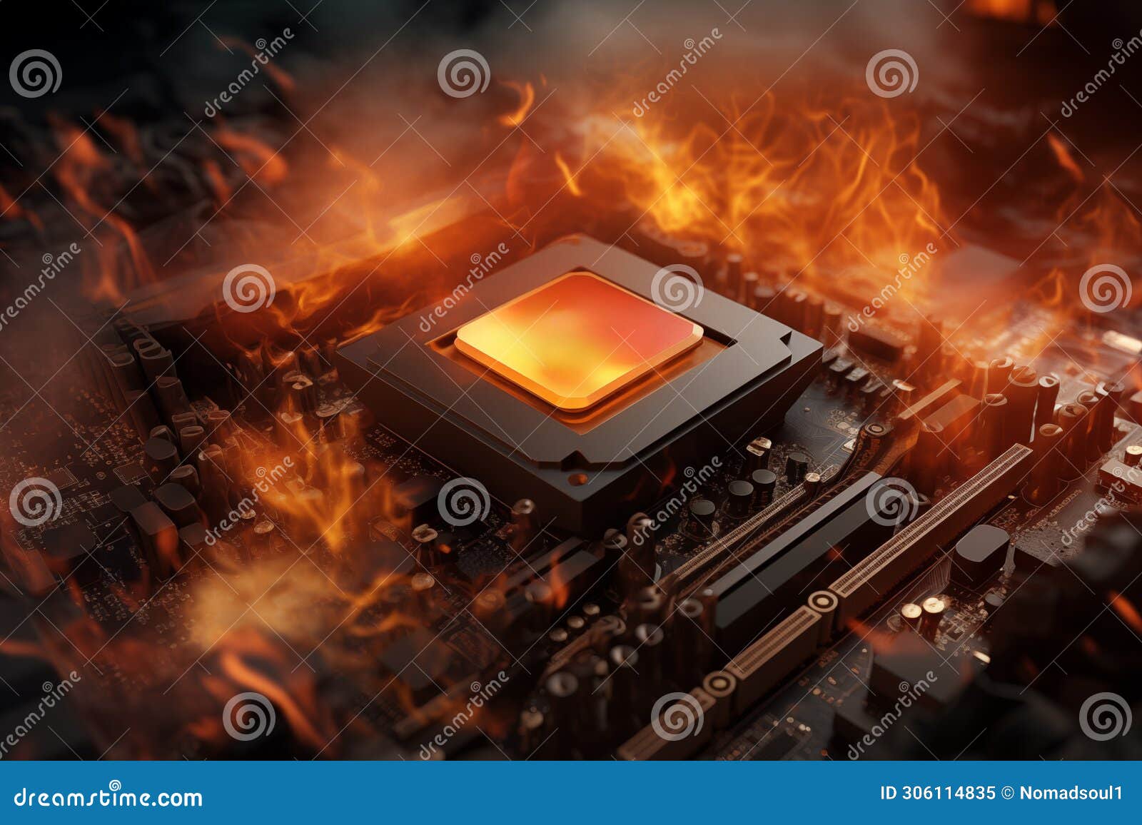 Computer CPU Under Stress Test, Emphasizing Thermal Performance ...