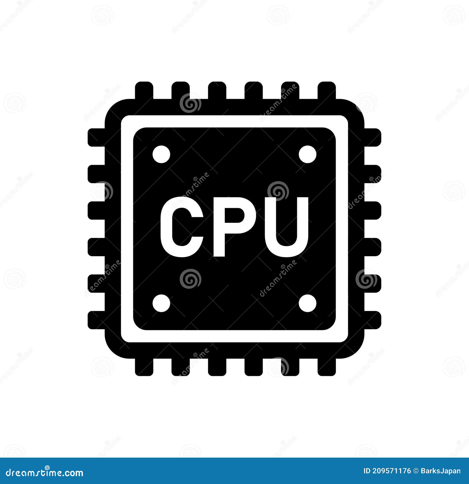 Computer Cpu Vector Icon Illustration Stock Vector Illustration Of