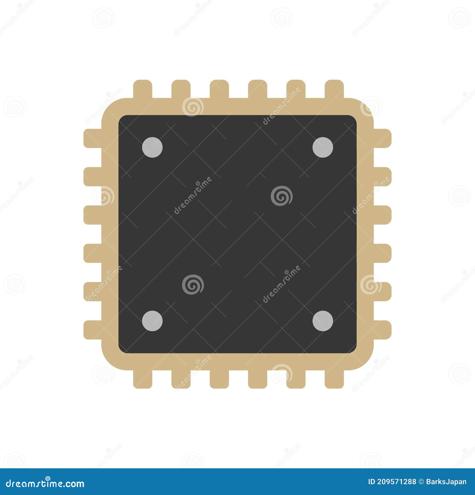 Computer CPU Vector Icon Illustration Stock Vector - Illustration of ...