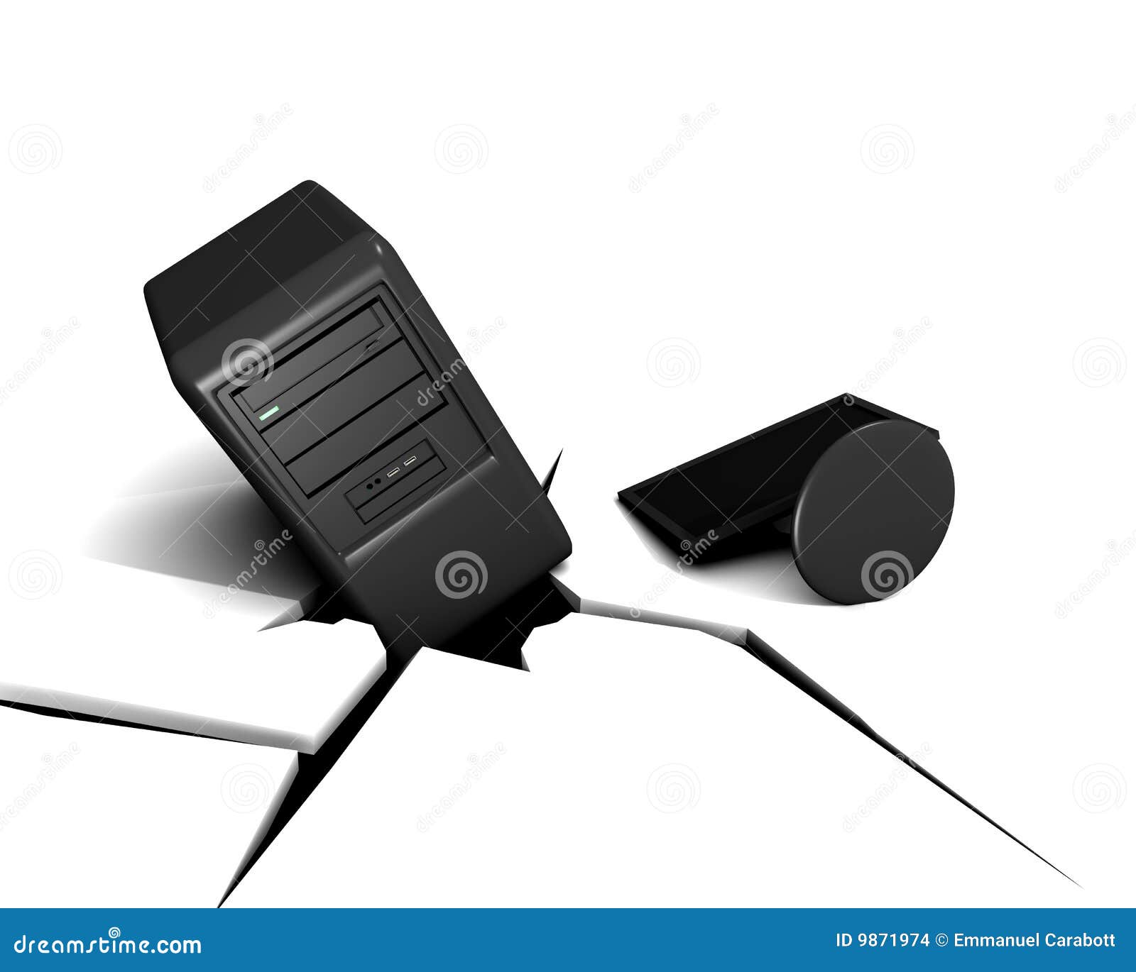 Computer Crash stock illustration. Illustration of electronic - 9871974