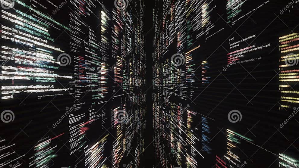 Computer Crash with Distorted and Blurred Video Transmission. Animation ...