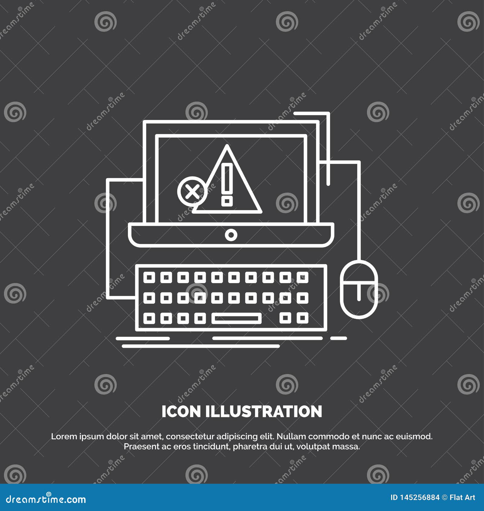 Computer, Crash, Error, Failure, System Icon. Line Vector Symbol for UI and UX, Website or ...