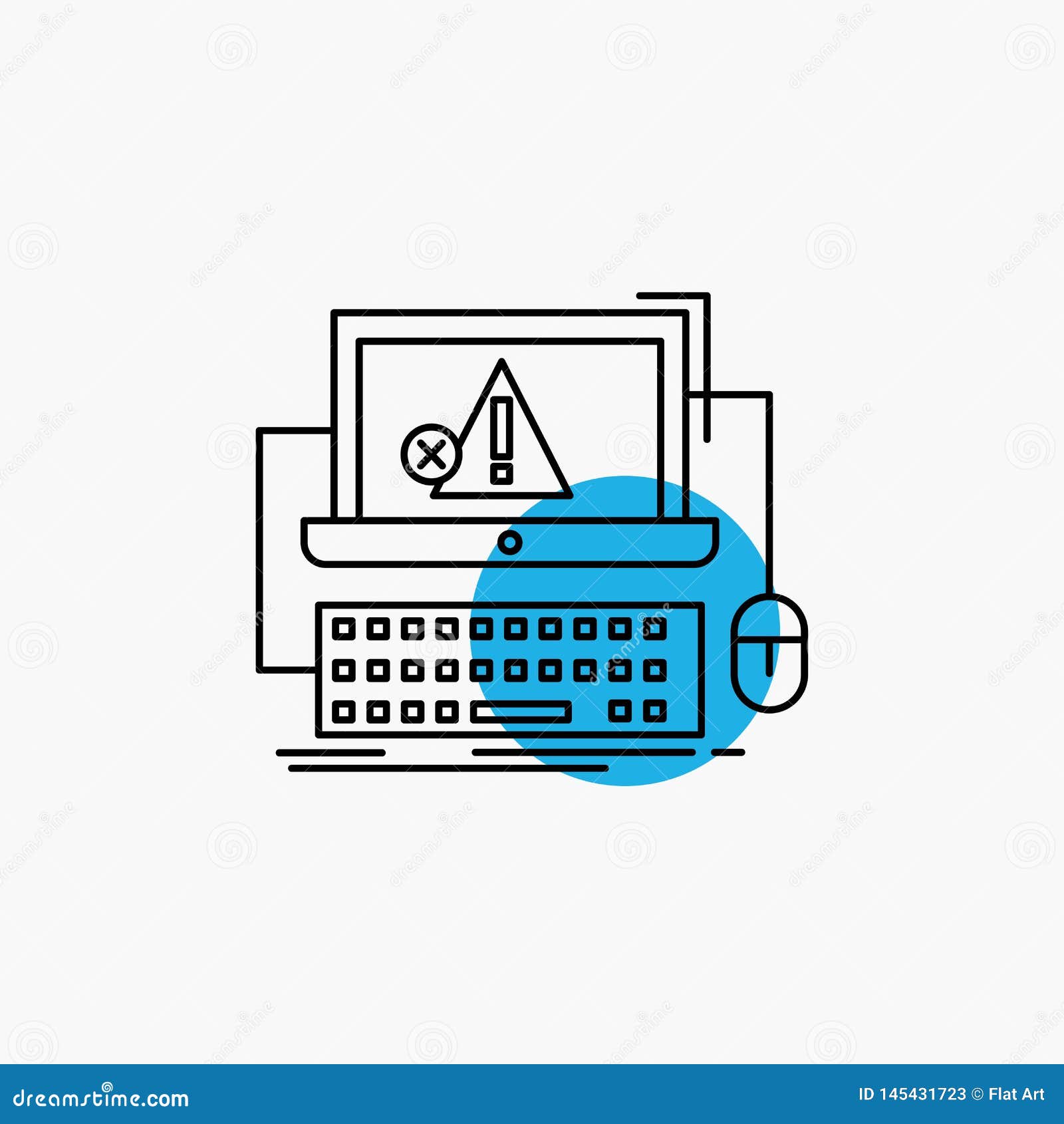 Computer, Crash, Error, Failure, System Line Icon Stock Vector ...