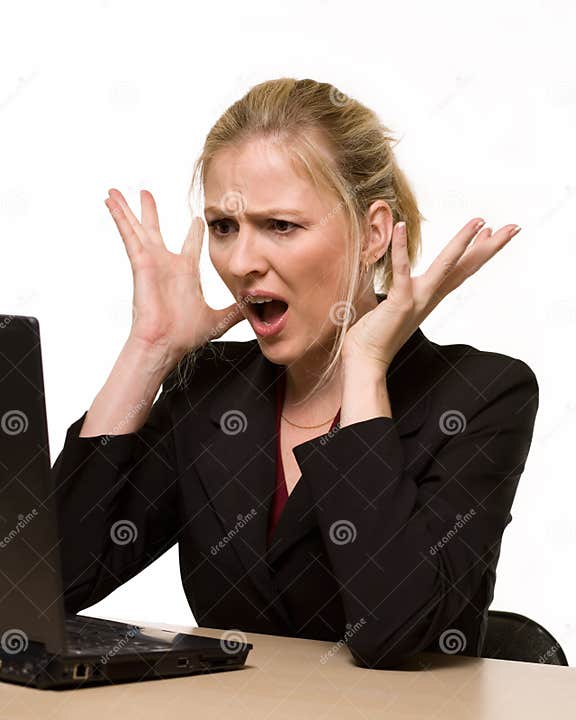 Computer crashing stock photo. Image of office, person - 21930258