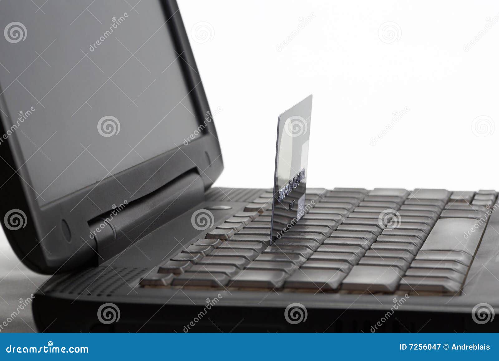 Computer with Credit Card stock image. Image of payment - 7256047
