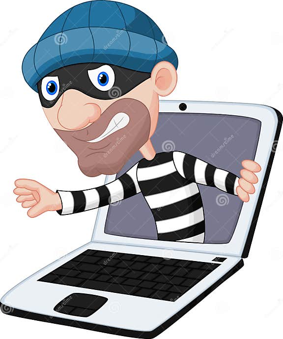 Computer crime cartoon stock vector. Illustration of criminal - 39821566