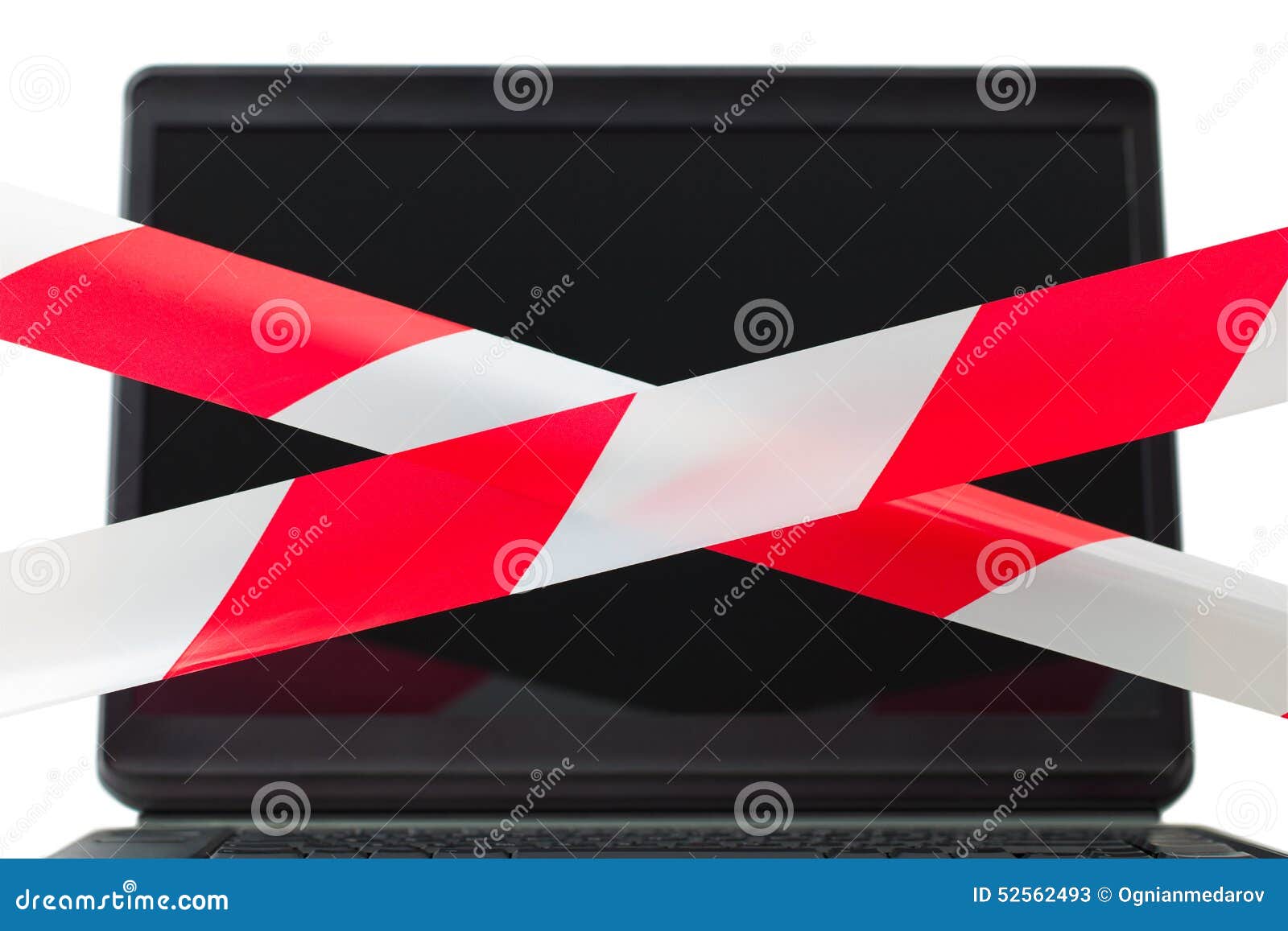 Barrier Tapes And Fence In Front Of A Building Or Hospital Because Of ...