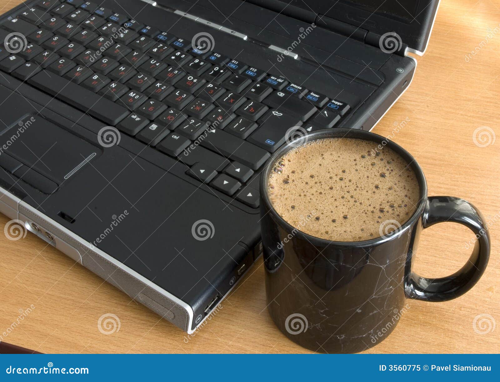Computer and cup of coffee stock image. Image of technology - 3560775