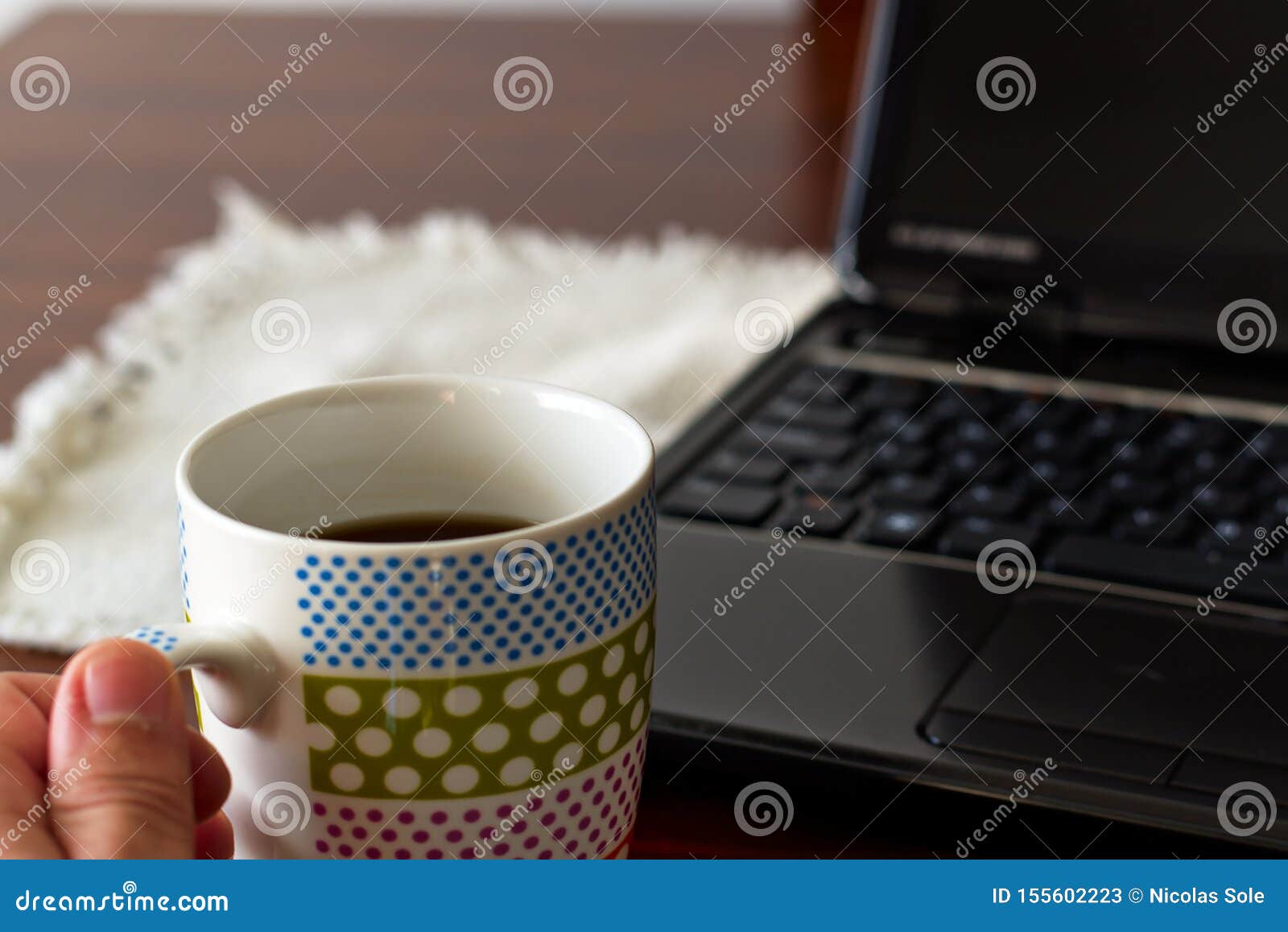 Computer with a Cup of Coffee Stock Image - Image of coffe, keyboard ...