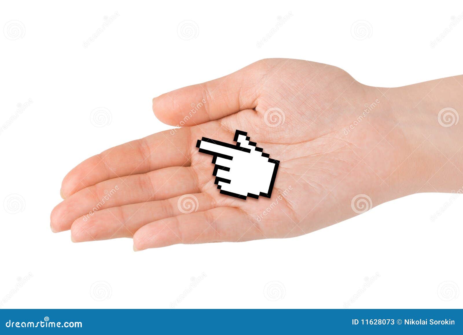 Computer cursor in hand stock image. Image of abstract - 11628073