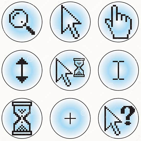 Computer cursor icons stock illustration. Illustration of pixelated ...