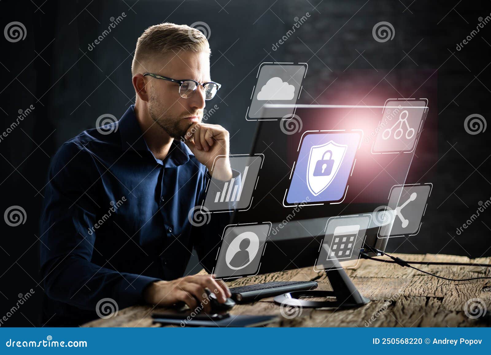 Computer Cyber Security stock photo. Image of icon, concept - 250568220