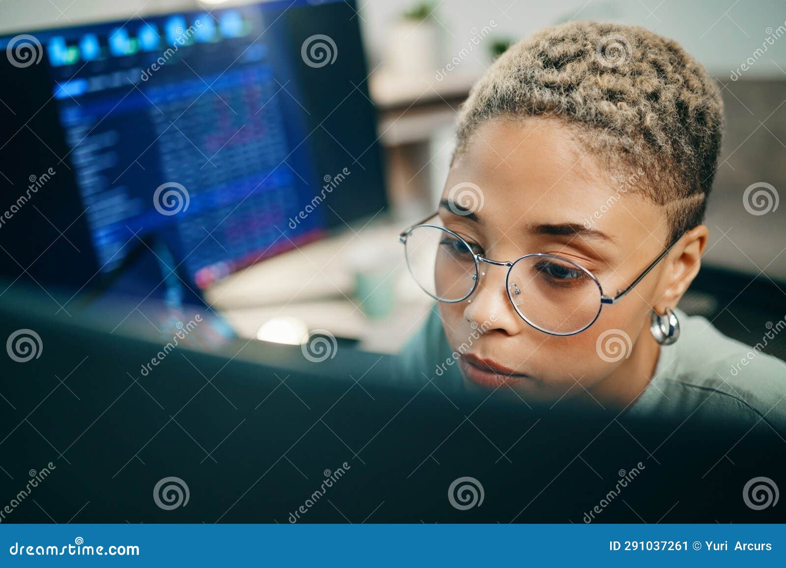 Computer Cyber Security And Face Of Woman Programming Erp Software Cybersecurity System Or