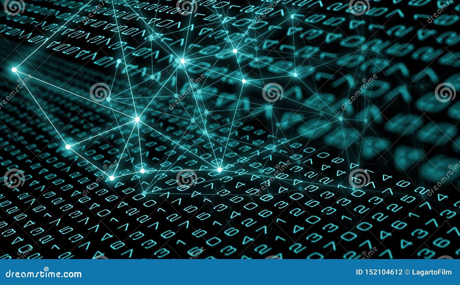 Computer Cyber World, Circle Dots and Lines Algorithm Stock Photo ...