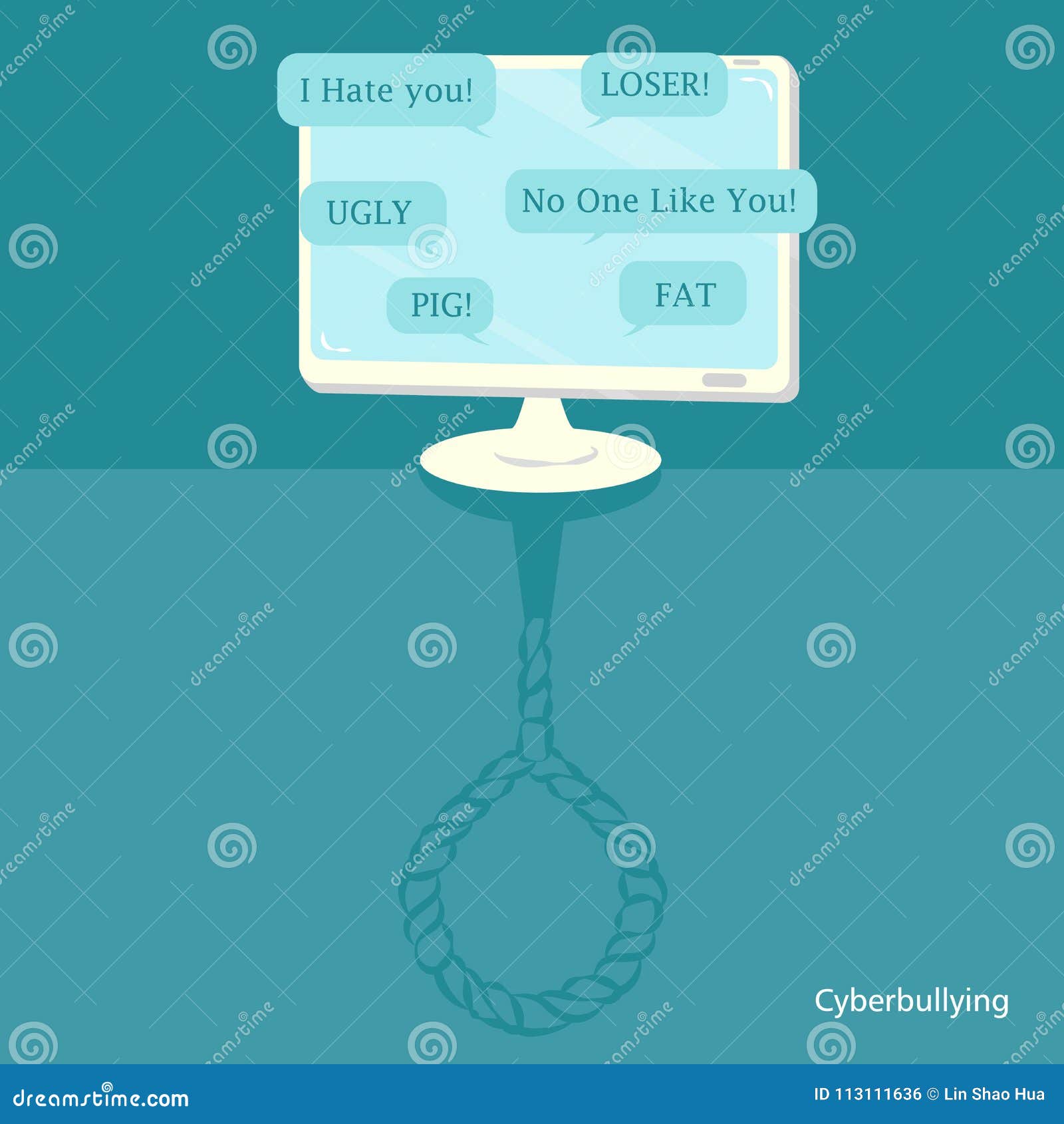 Computer with Cyberbullying Stock Vector - Illustration of problem ...