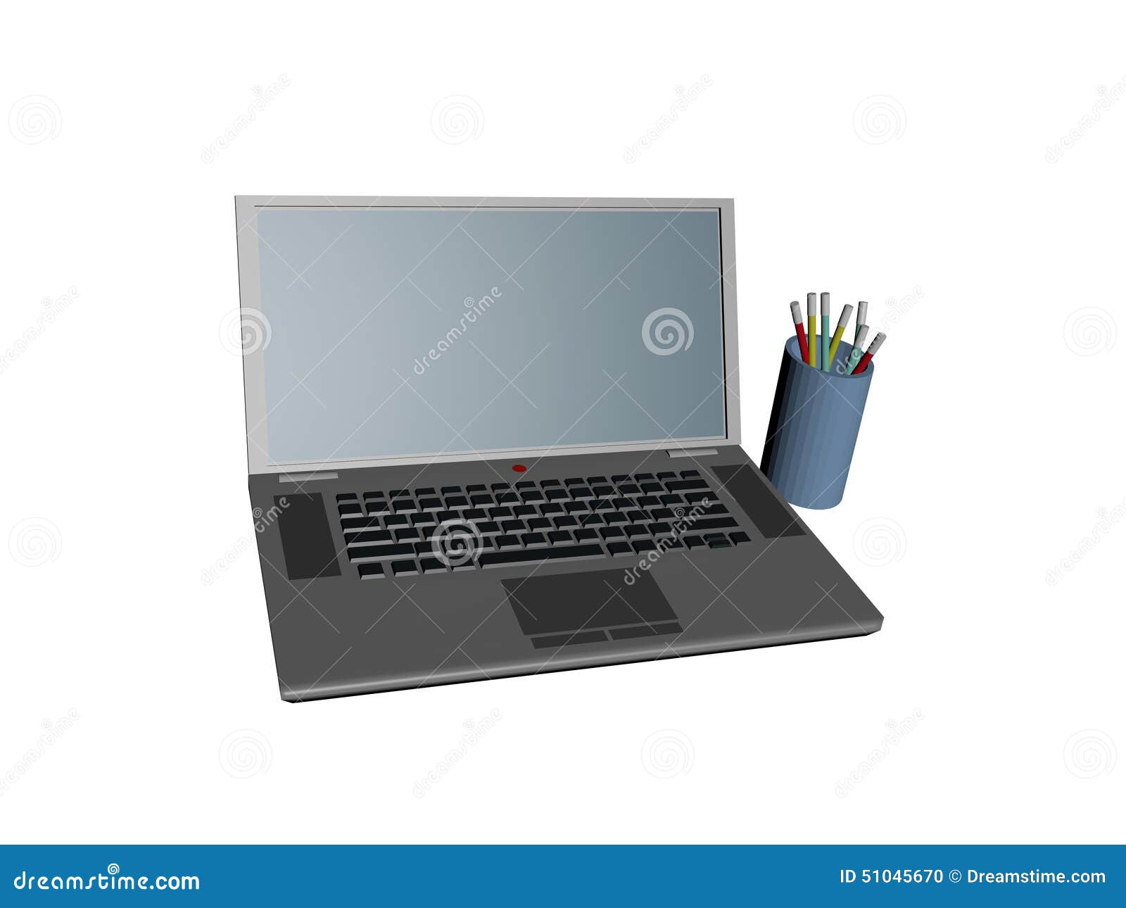 Computer 3d front view stock illustration. Illustration of notebook ...