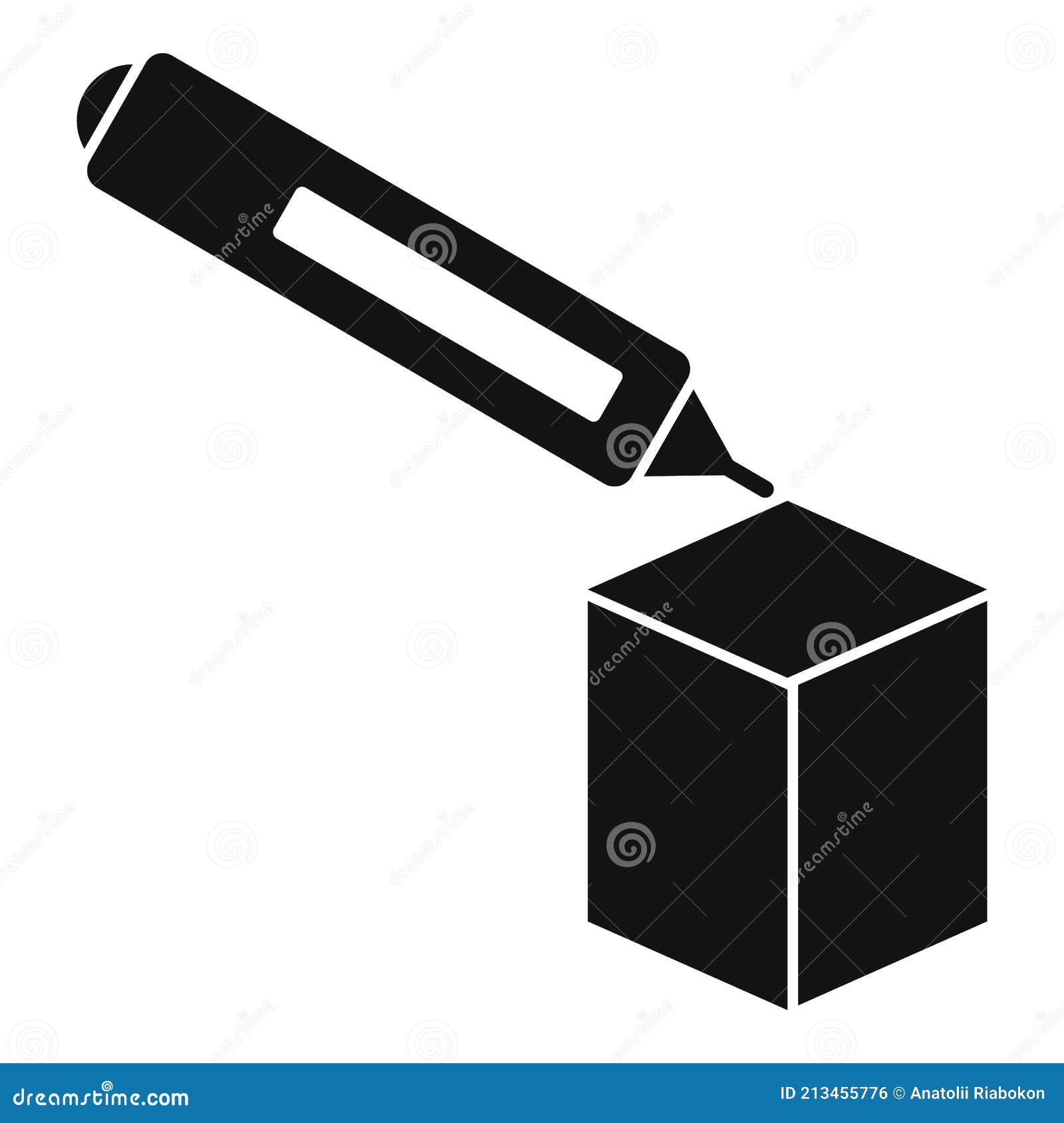 Computer 3d Pen Icon, Simple Style Stock Vector - Illustration of ...