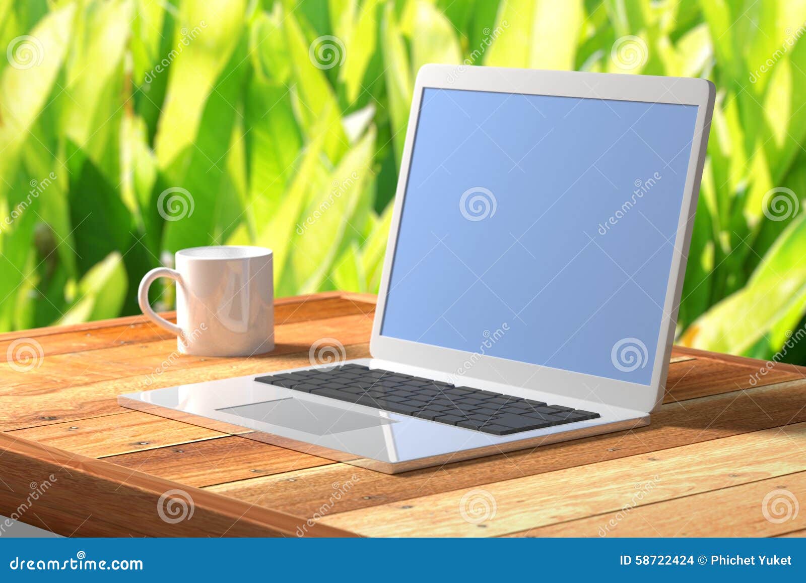 Computer 3D stock illustration. Illustration of open - 58722424