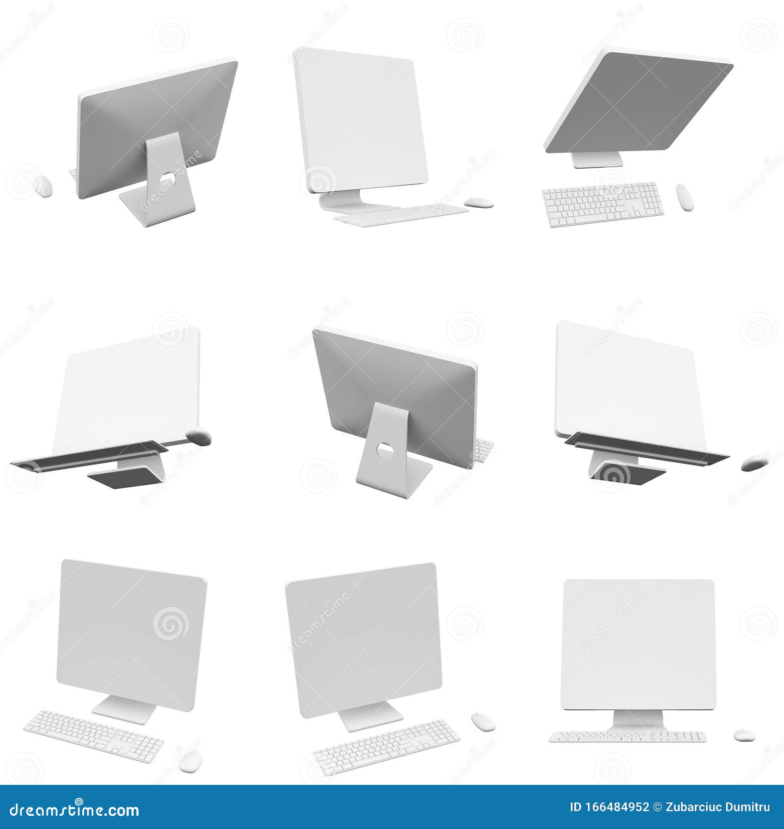 Computer 3D Render stock illustration. Illustration of digital - 166484952