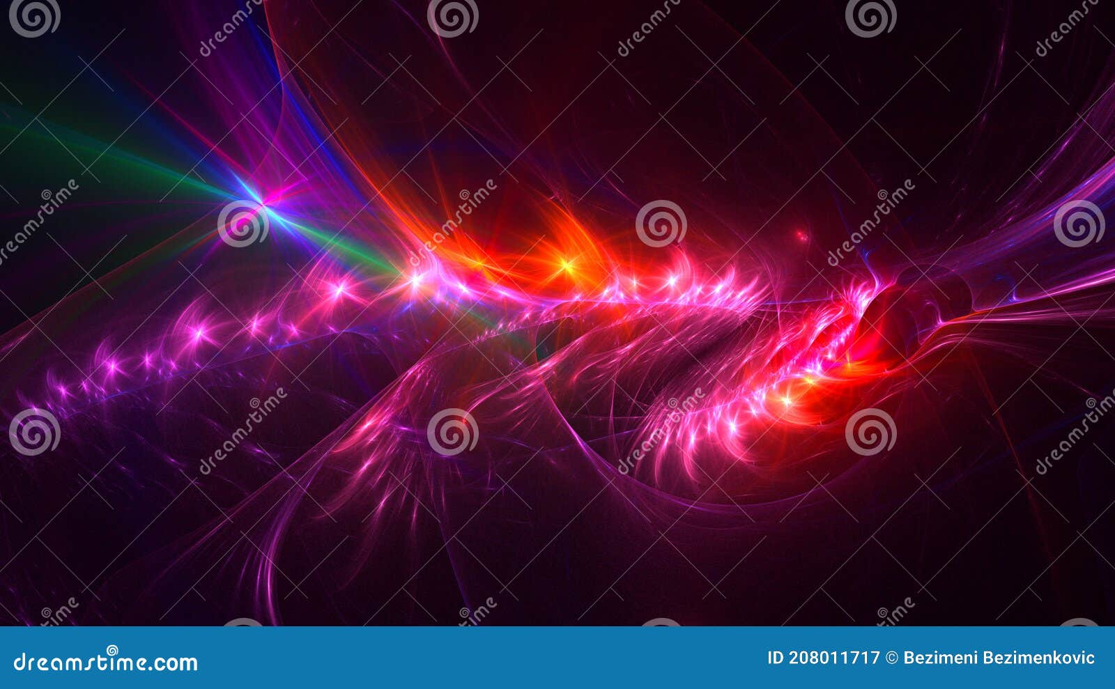 3D Rendering Abstract Multicolor Fractal Light Background Stock ...