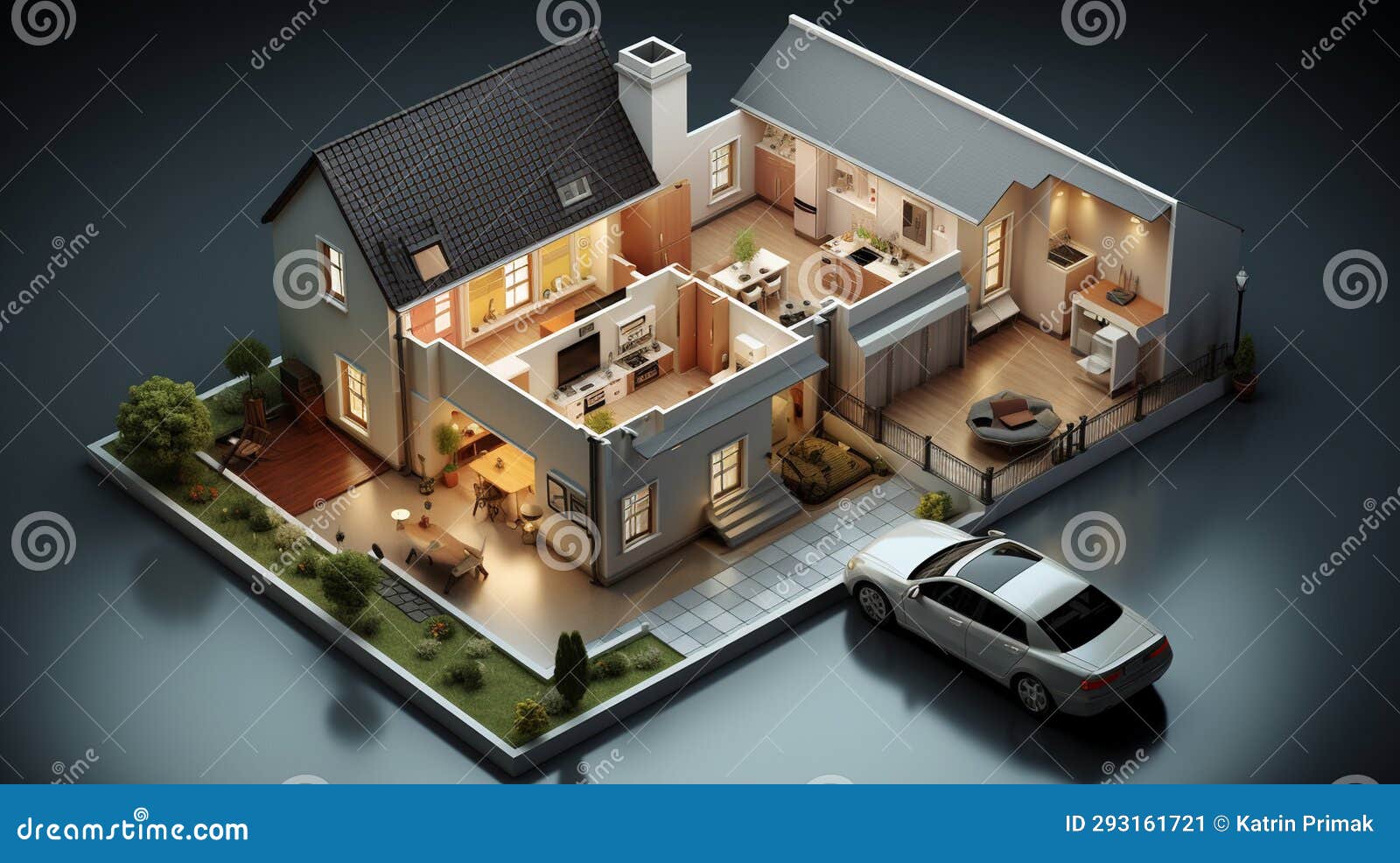 Computer 3d Visualization of the House Plan, Layout of the House ...