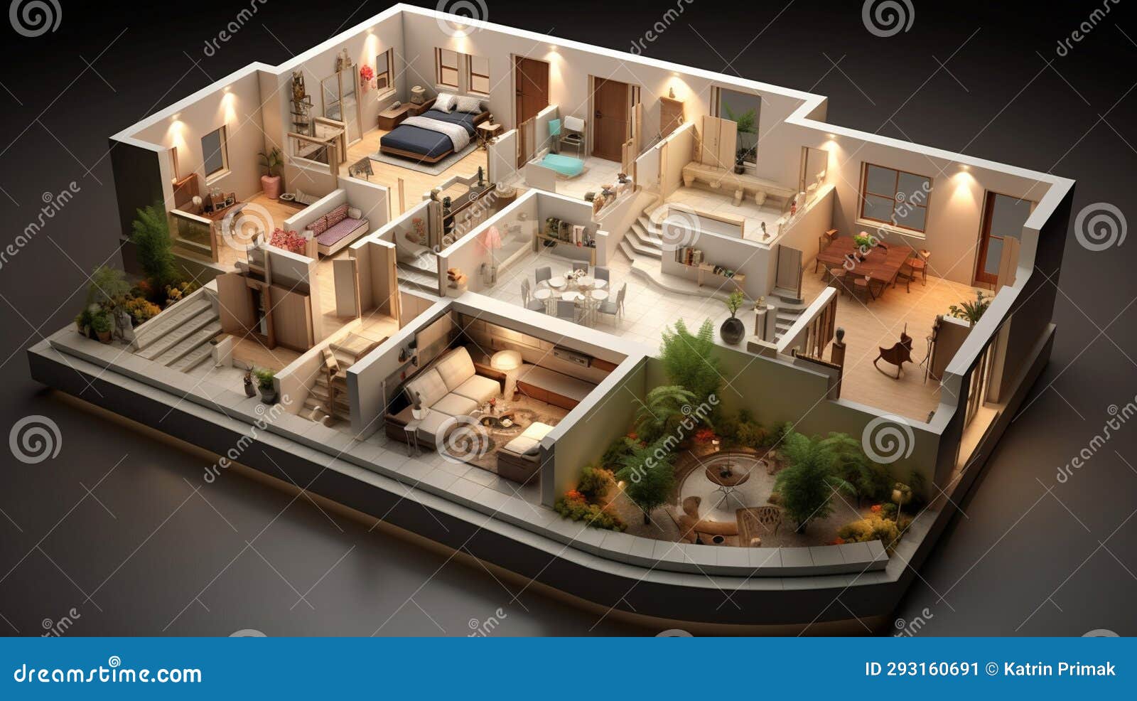 Computer 3d Visualization of the House Plan, Layout of the House ...