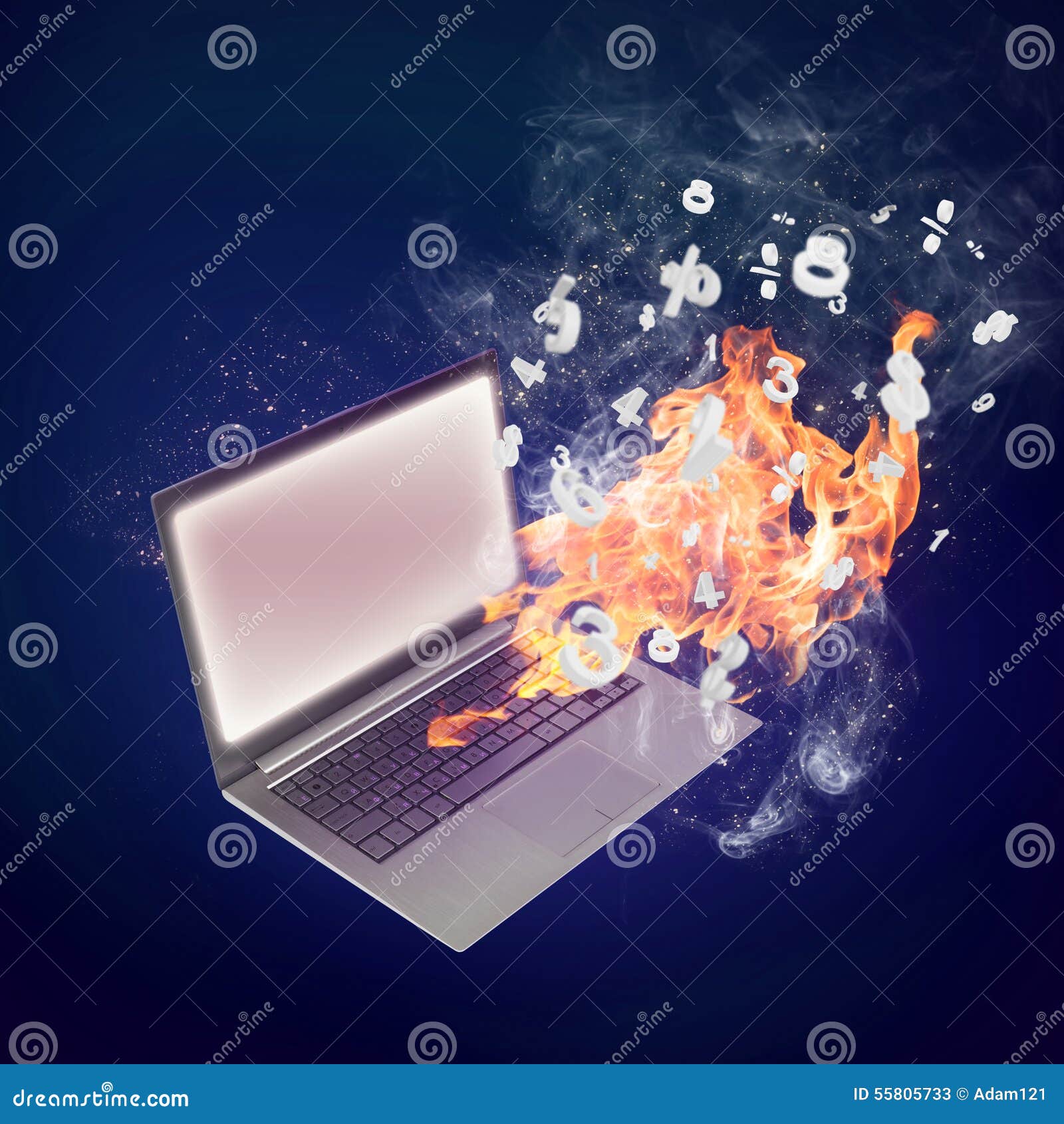Computer damage stock illustration. Illustration of accident - 55805733