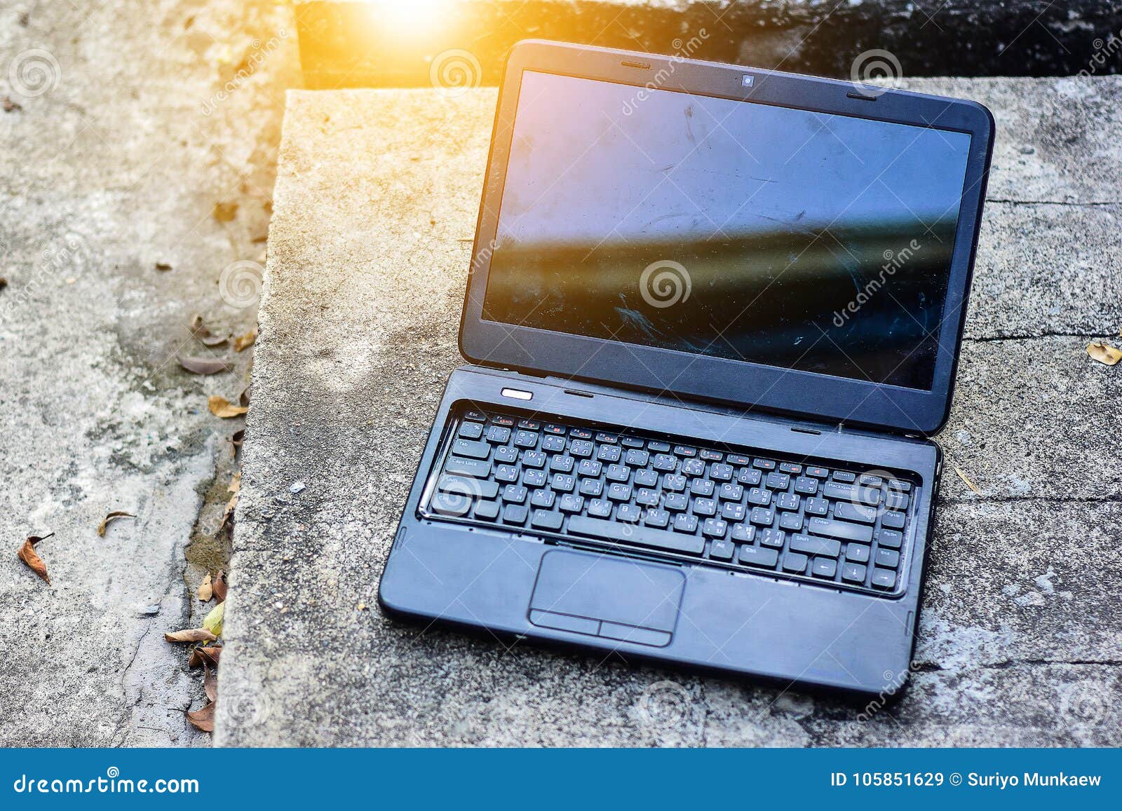Computer Damaged Scrap and Sunlight on Evening Stock Image - Image of ...