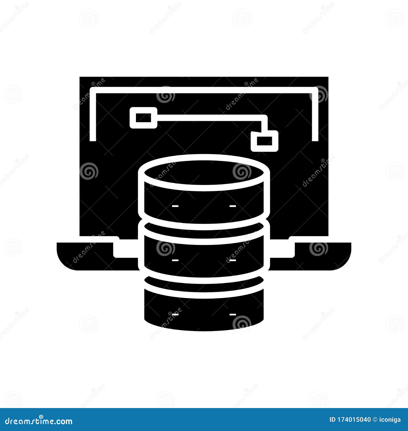 Computer Data Black Icon, Concept Illustration, Vector Flat Symbol ...
