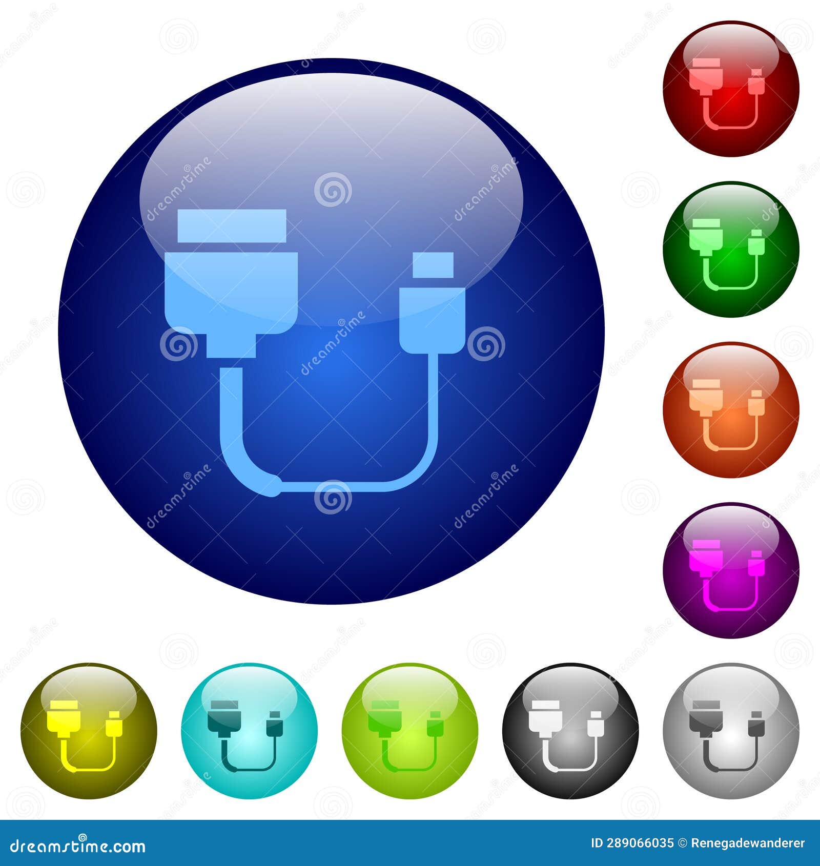 Computer Data Cable Converter Color Glass Buttons Stock Illustration ...