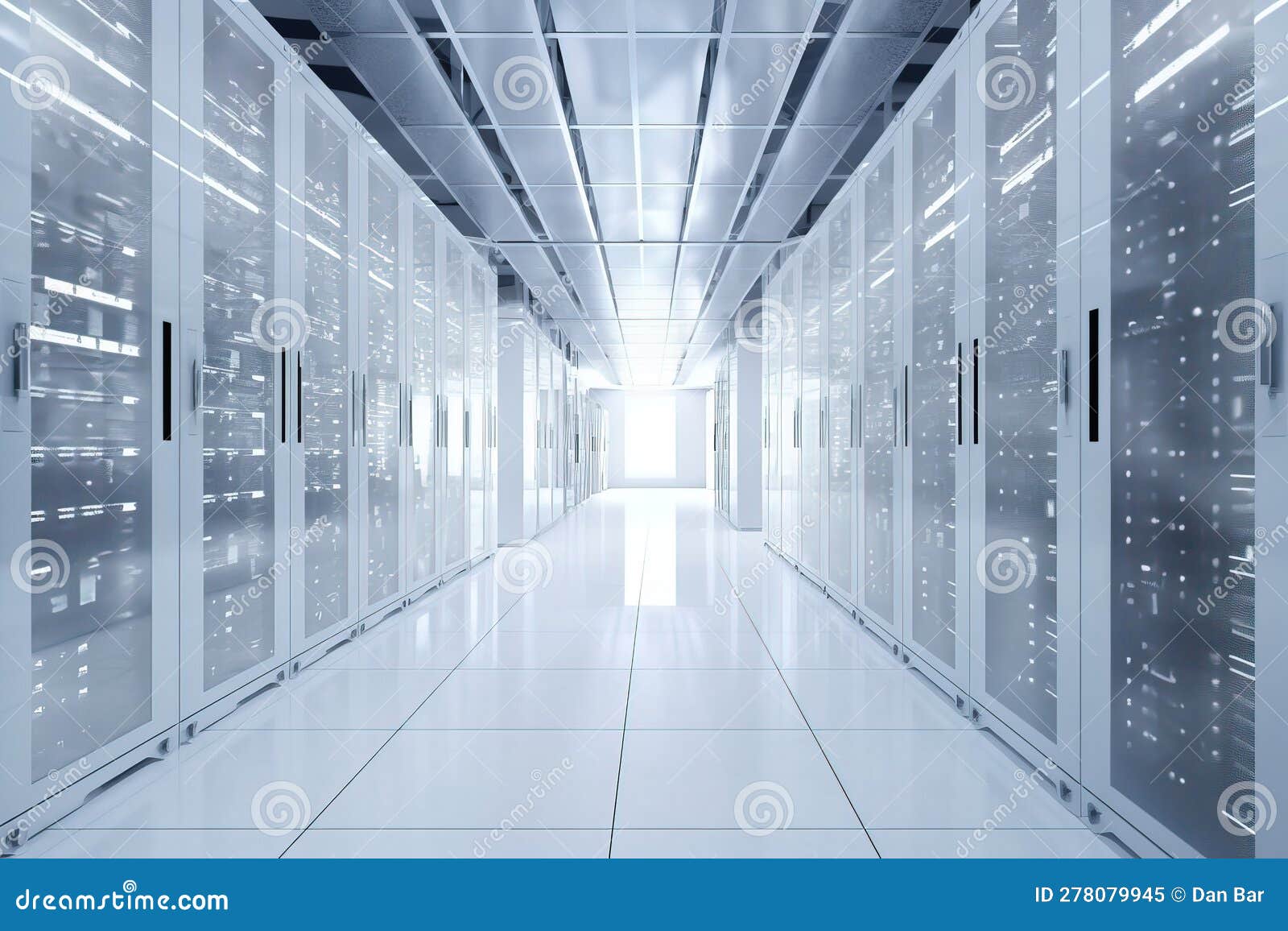 Computer Data Center Room Facility with Server Racks. Storage Solutions ...