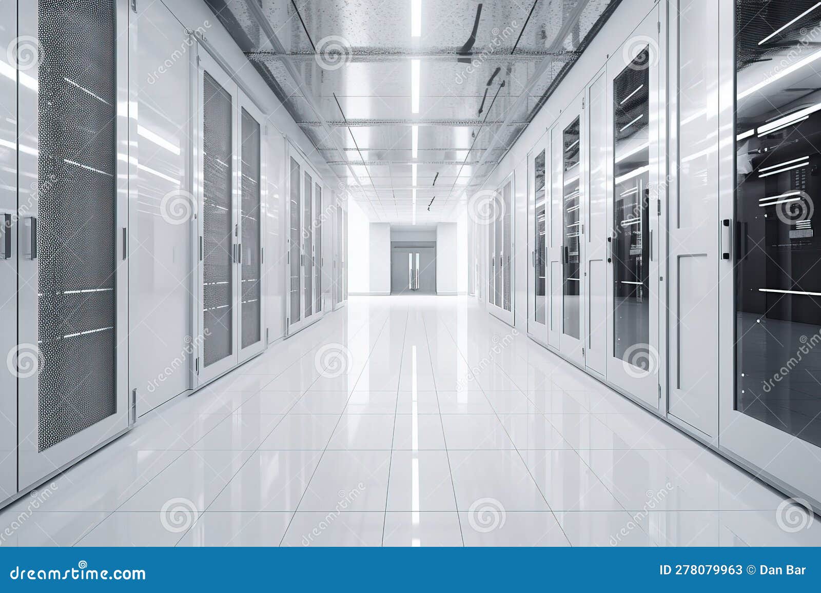 Computer Data Center Room Facility with Server Racks. Storage Solutions ...