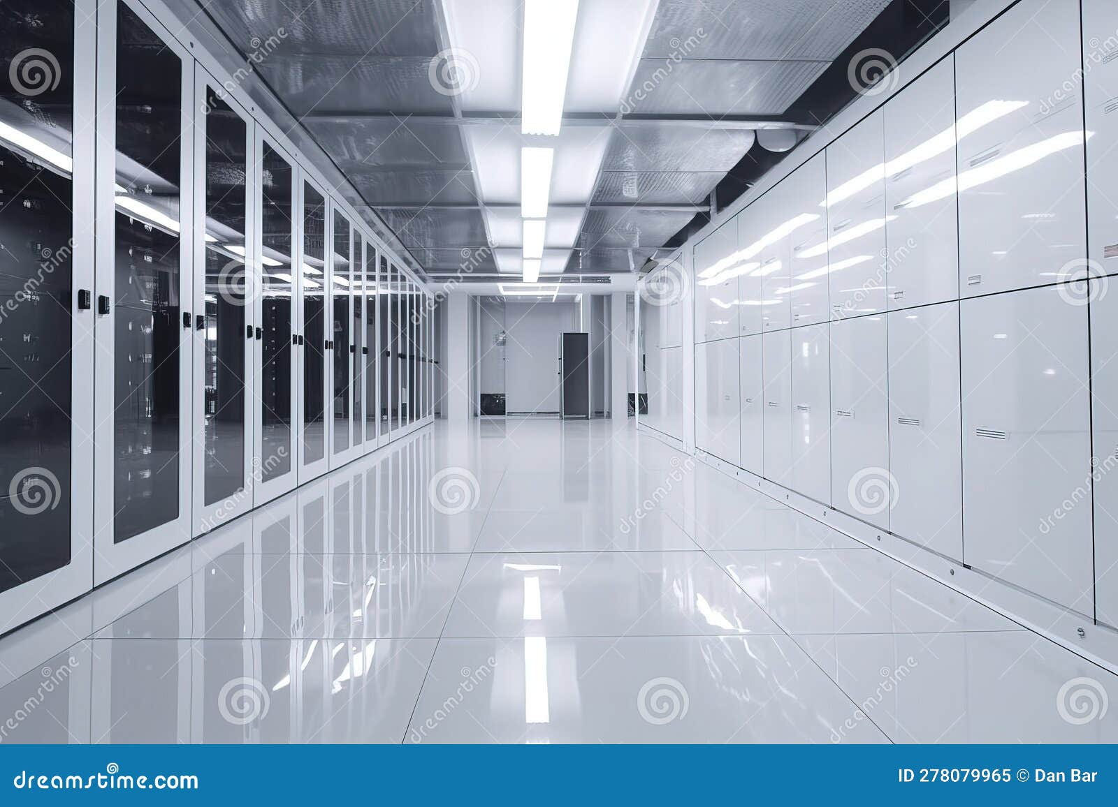 Computer Data Center Room Facility with Server Racks. Storage Solutions ...