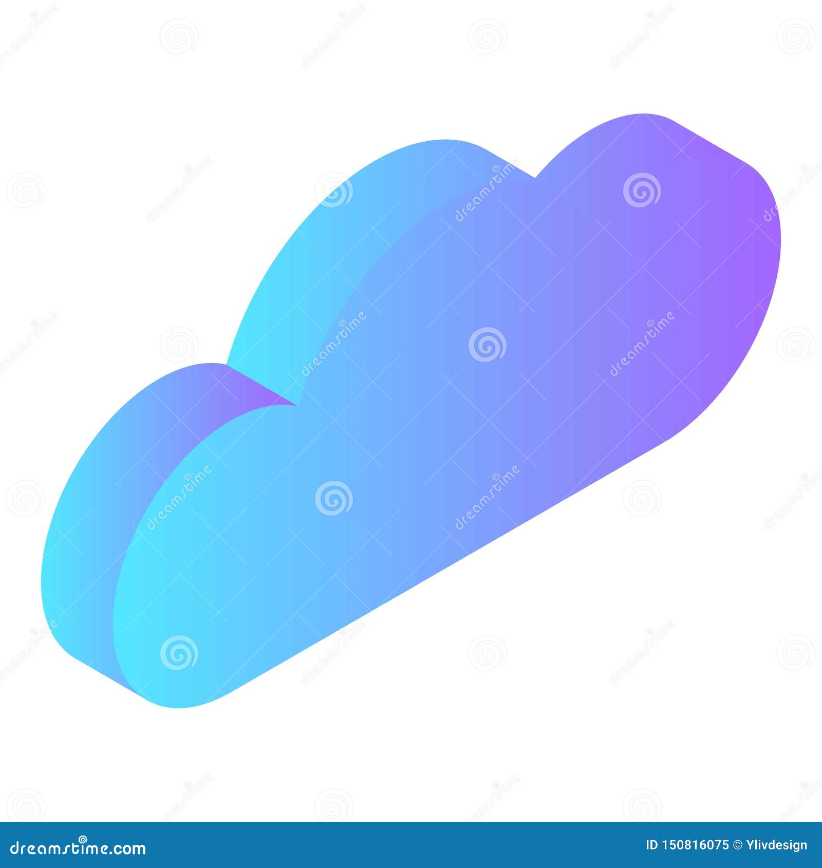 Computer Data Cloud Icon, Isometric Style Stock Vector - Illustration ...