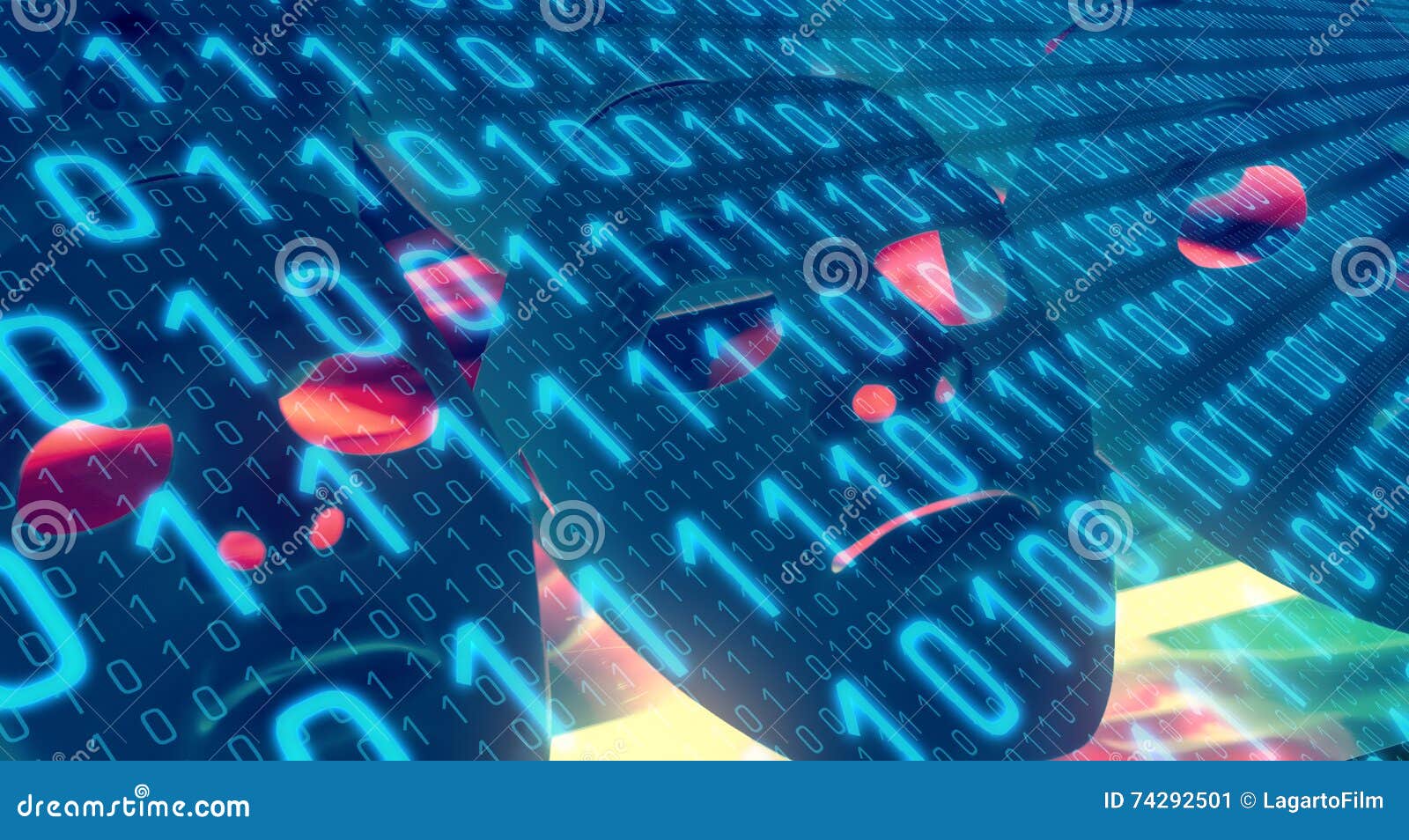Computer Data Mask Background Stock Illustration - Illustration of ...