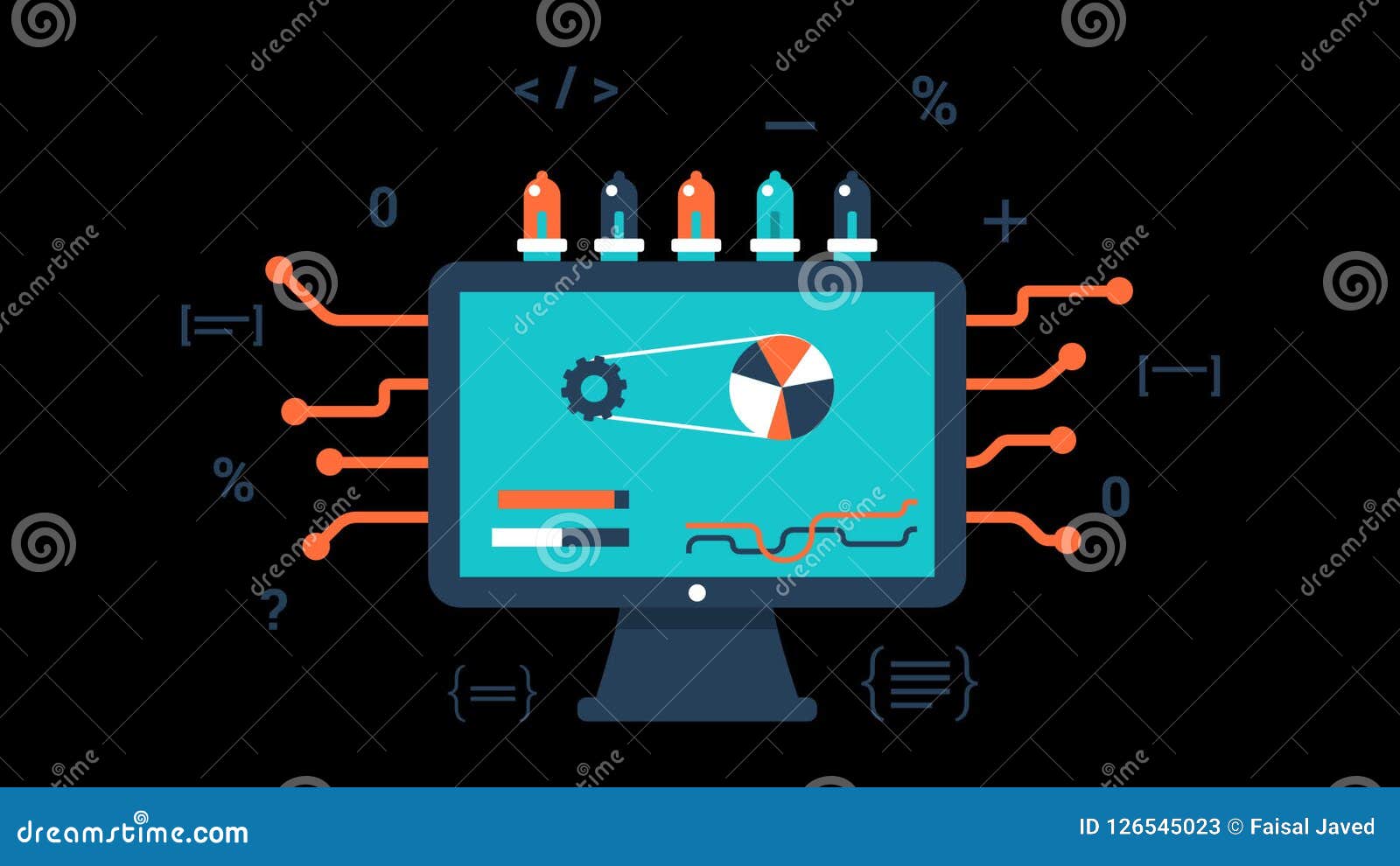 Computer Data Processing Animation Transparent Vector Motion Graphics Loop Stock Video - Video ...