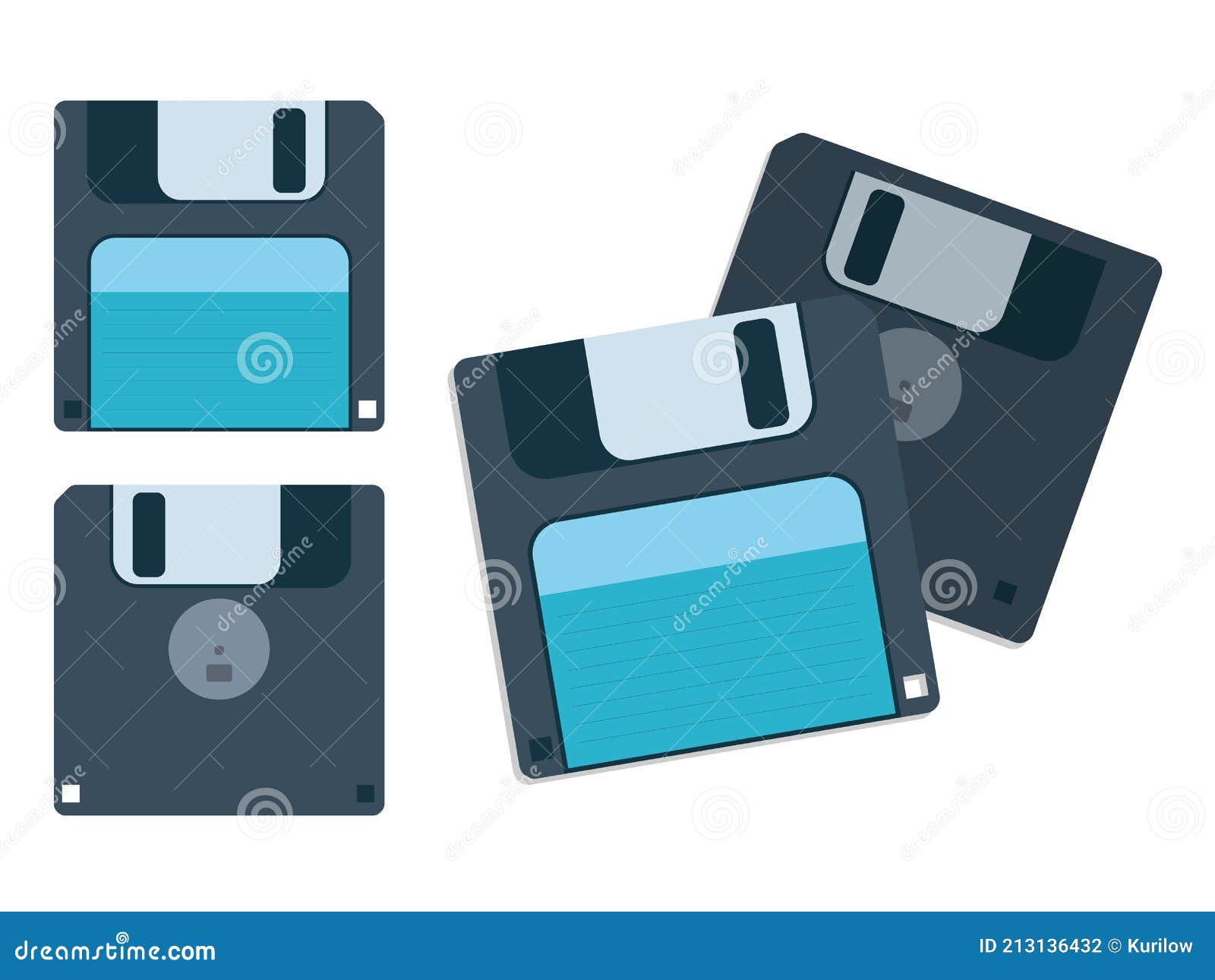 Computer Data Storage Floppy Disc or Disk Vector Cartoon Graphic ...