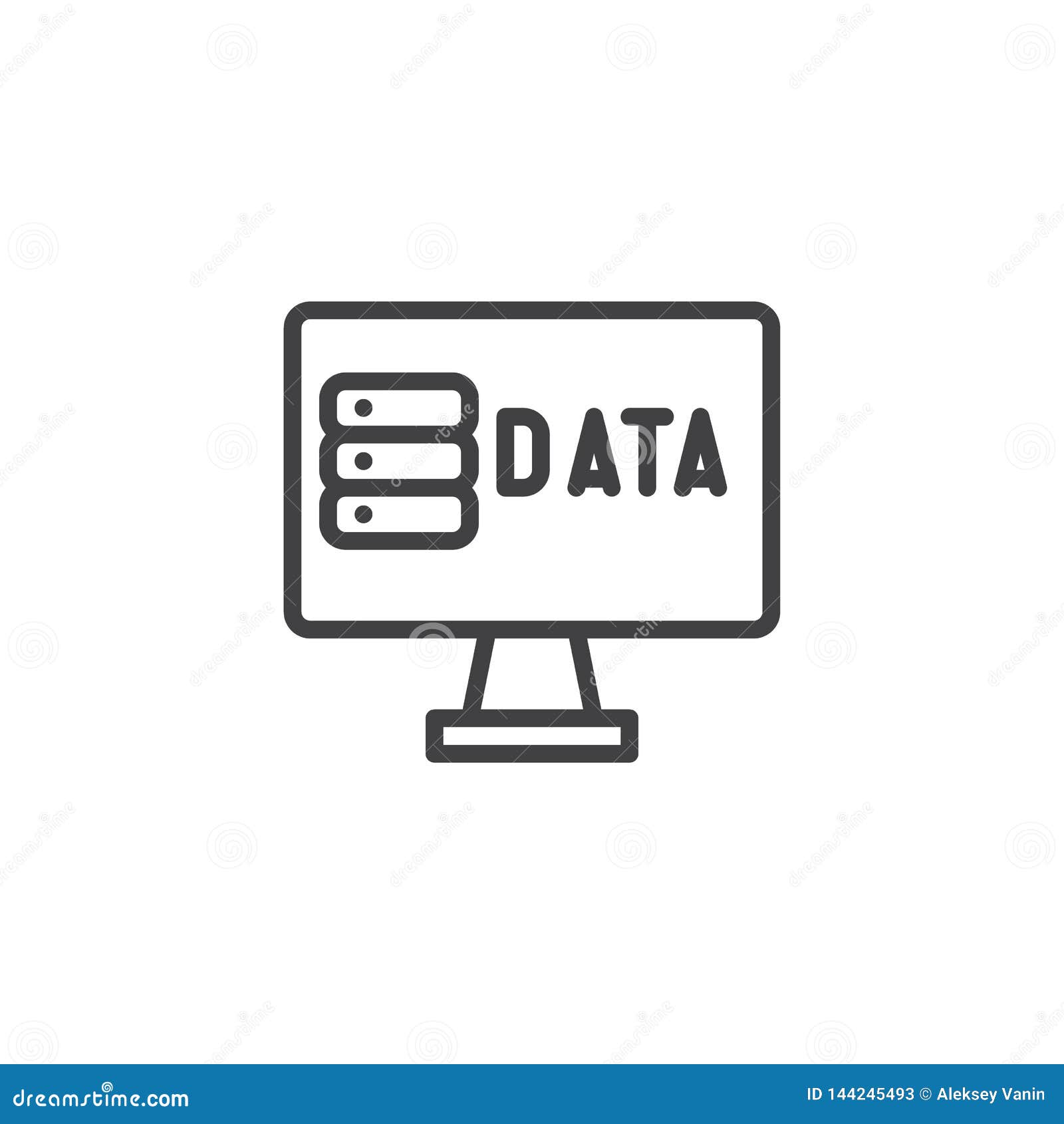 Computer Data Storage Line Icon Stock Vector - Illustration of monitor ... Computer Data Storage Line Icon Stock Vector - Illustration of monitor ...