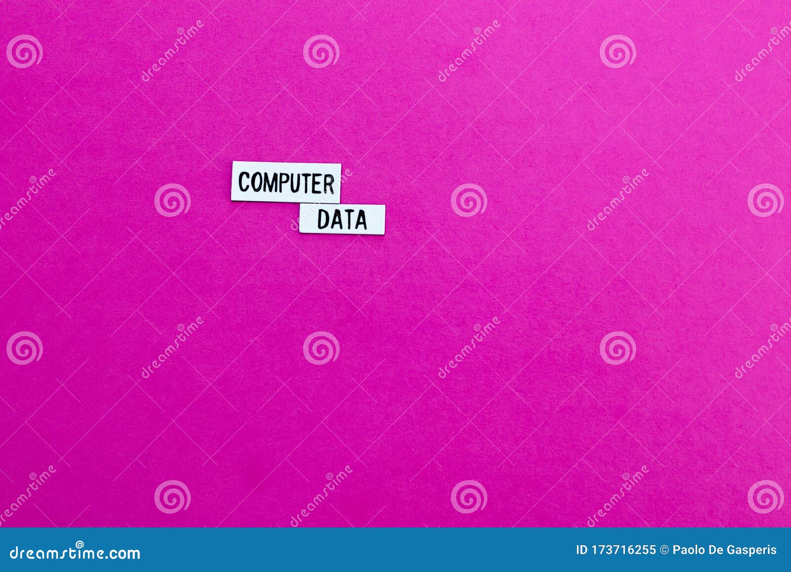 COMPUTER DATA Word Written on White Label and Bright Pink Background ...