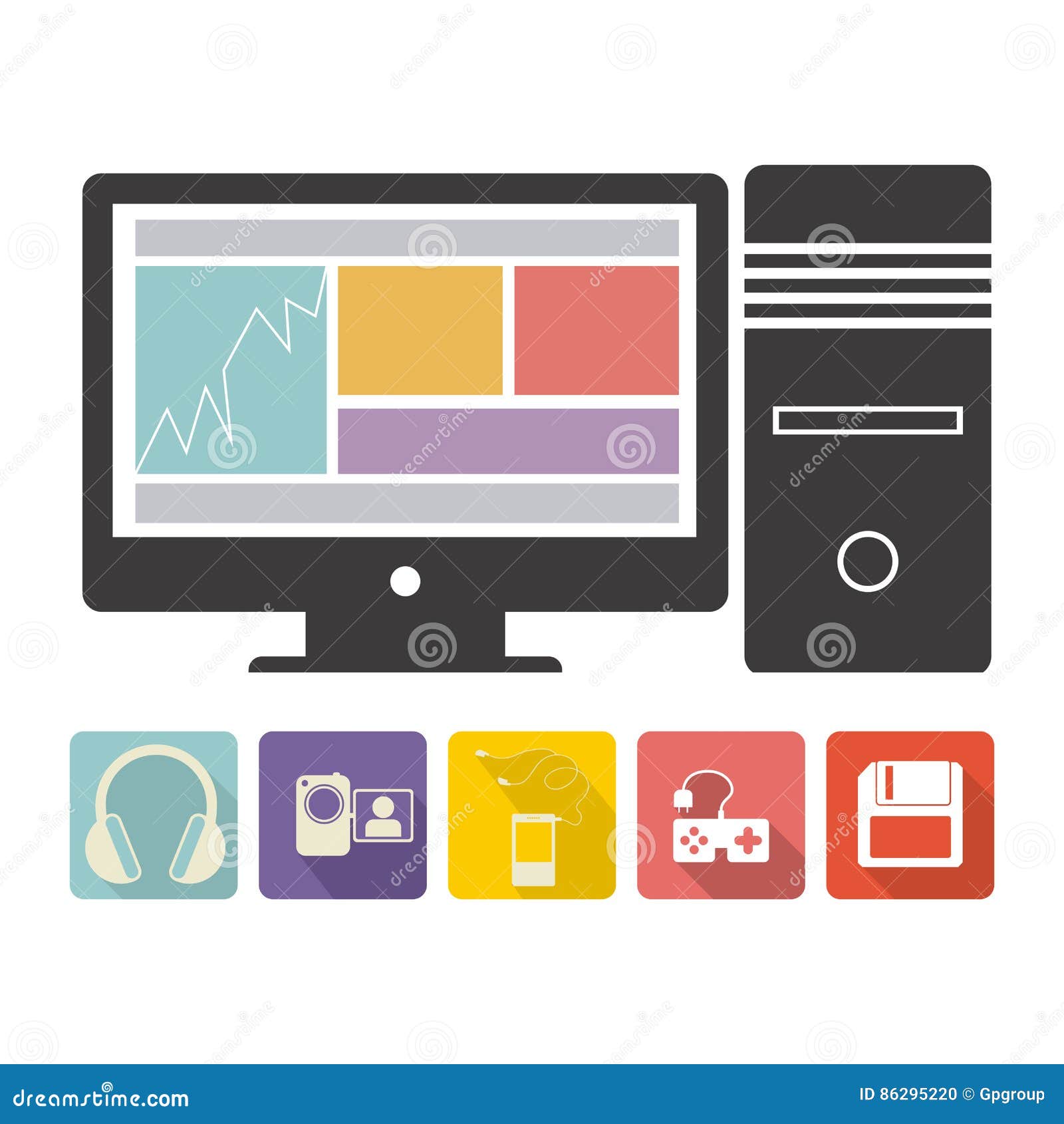 Computer Database Server Icon Stock Stock Illustration - Illustration ...