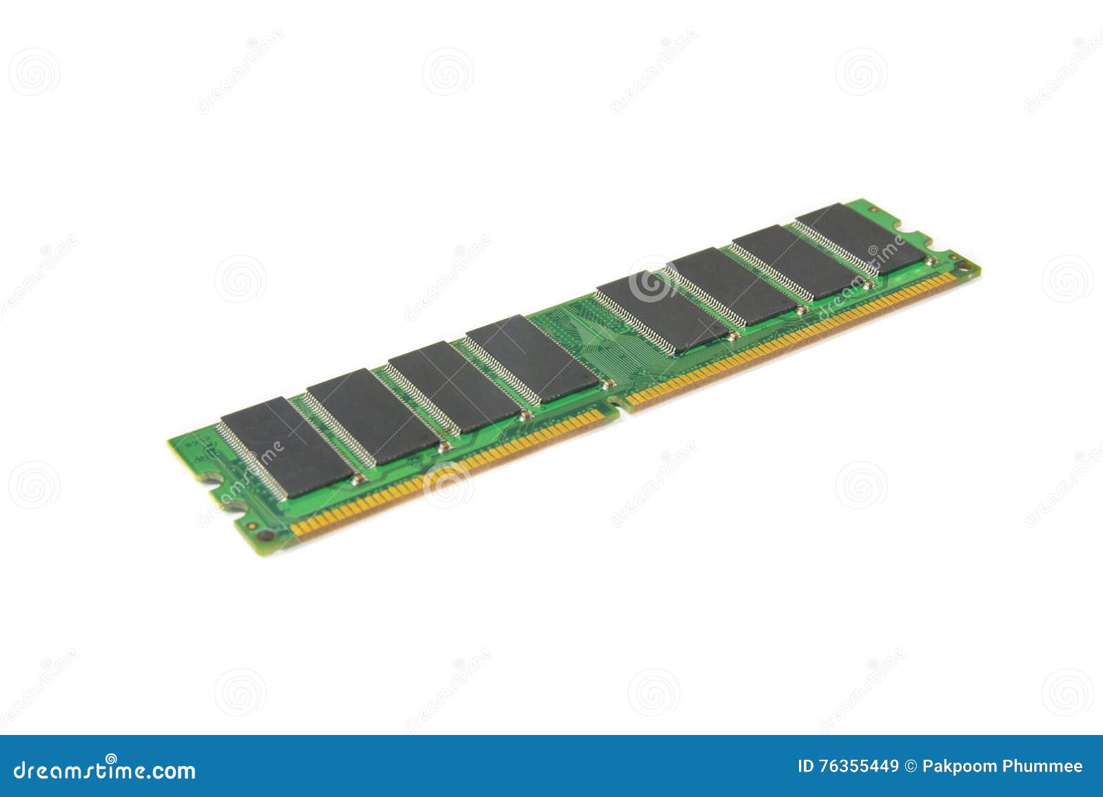 Computer DDR RAM Memory Module Isolated on White Background Stock Image ...