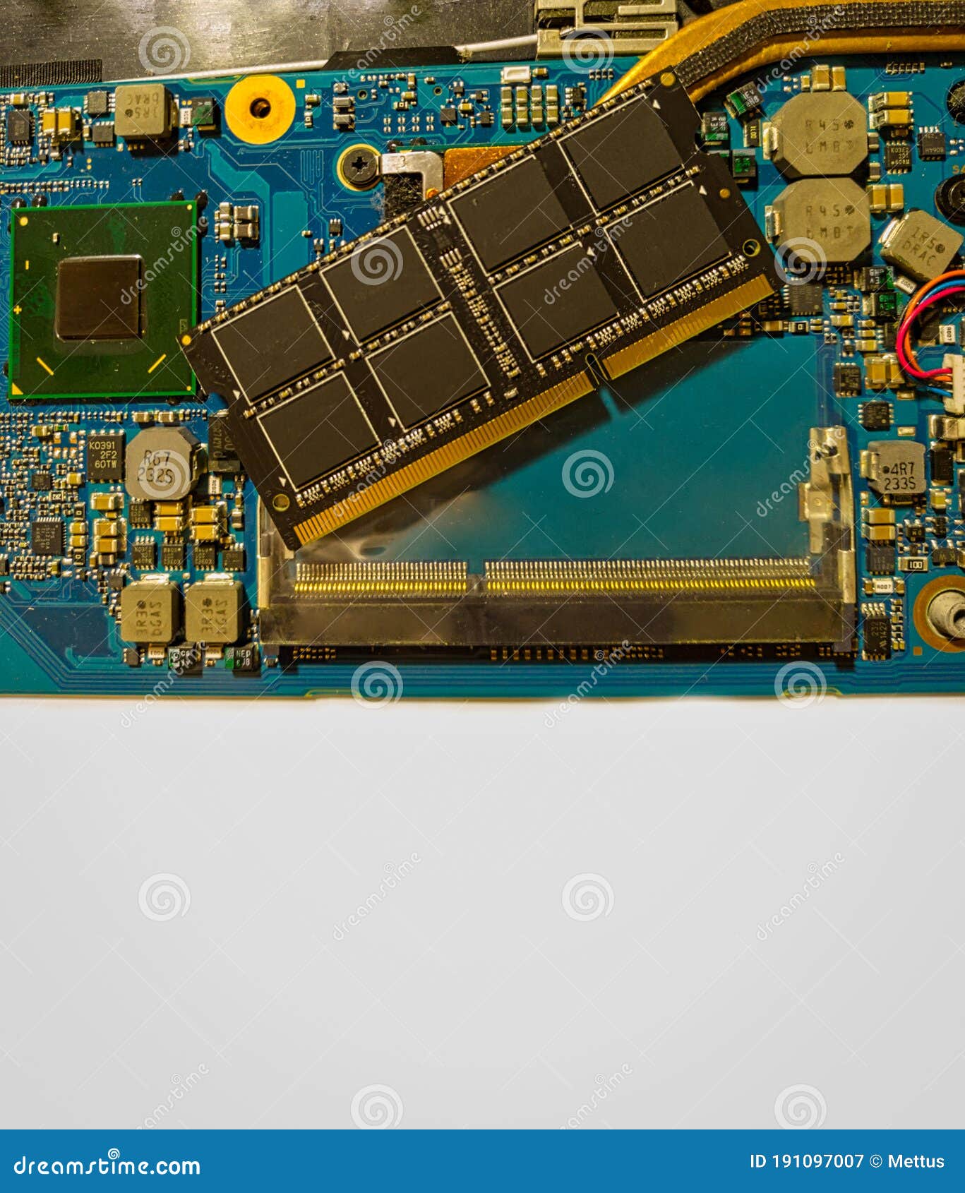 Computer DDR RAM Module Memory, Random Access Memory Onboard. Computer Detail, Close-up, DDRII ...