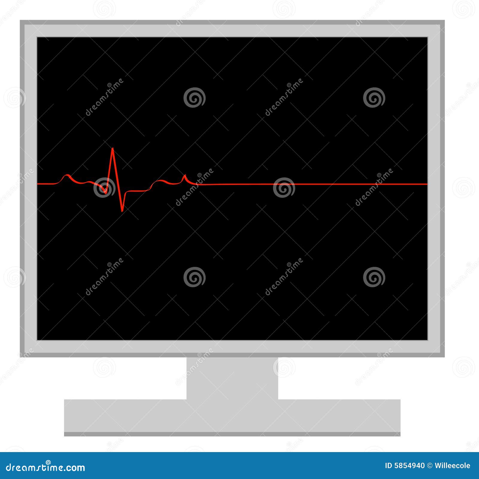 Computer death stock vector. Illustration of illness, flatline - 5854940