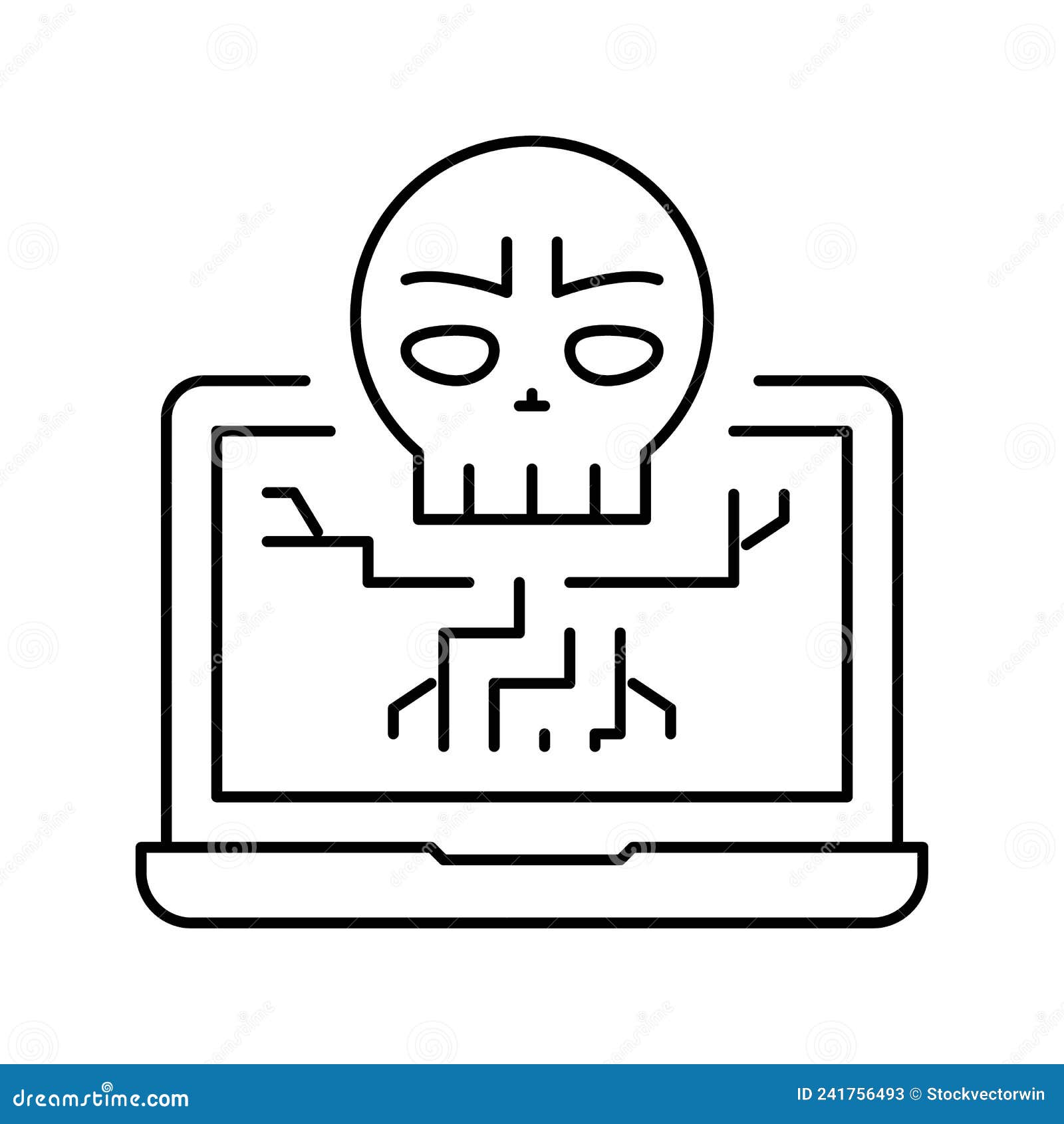 Wi-fi Death. WiFi Mortal. Wireless Connection Skull. Vector ...