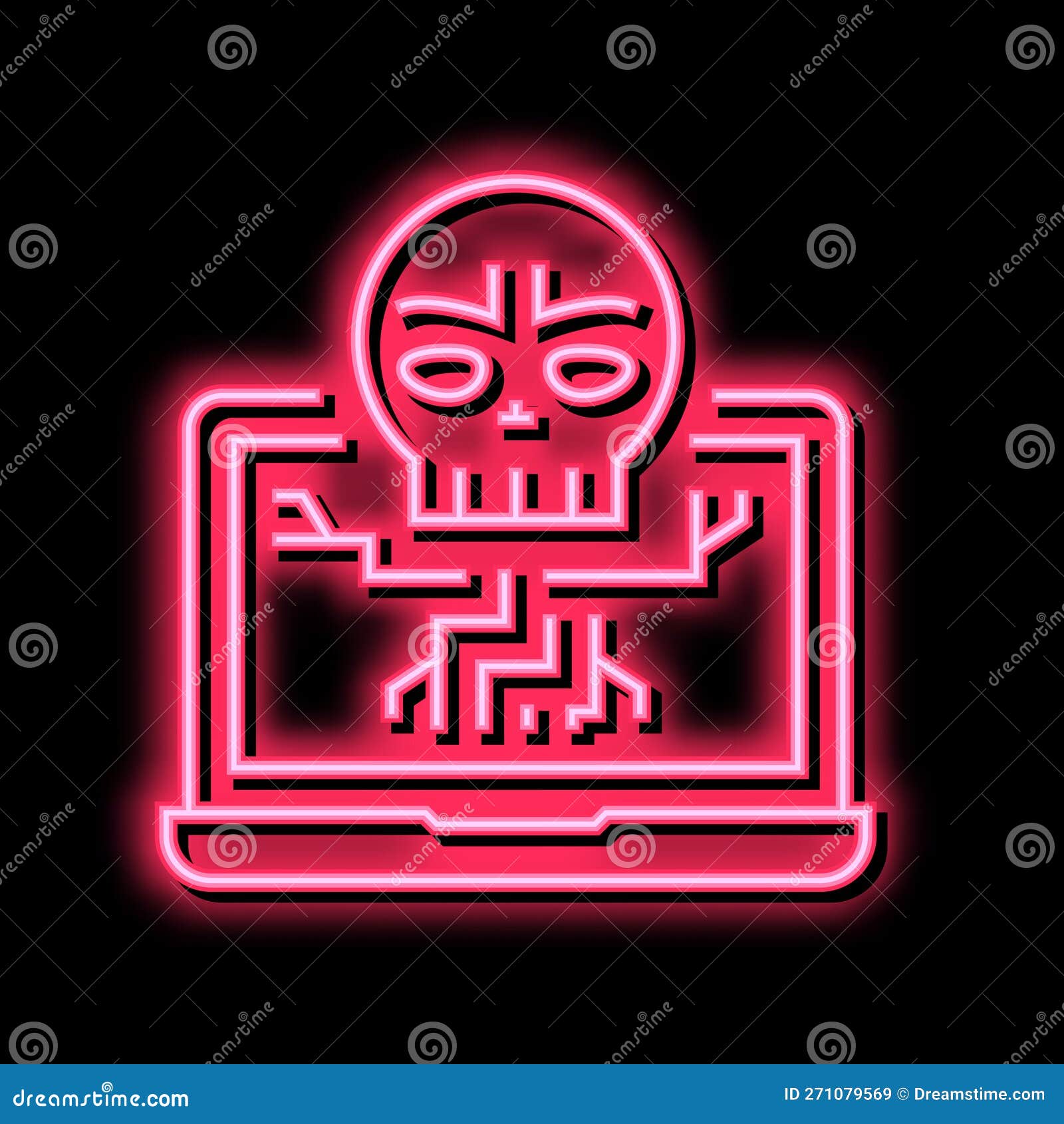 Computer Death Programm Color Icon Vector Illustration Stock Vector ...