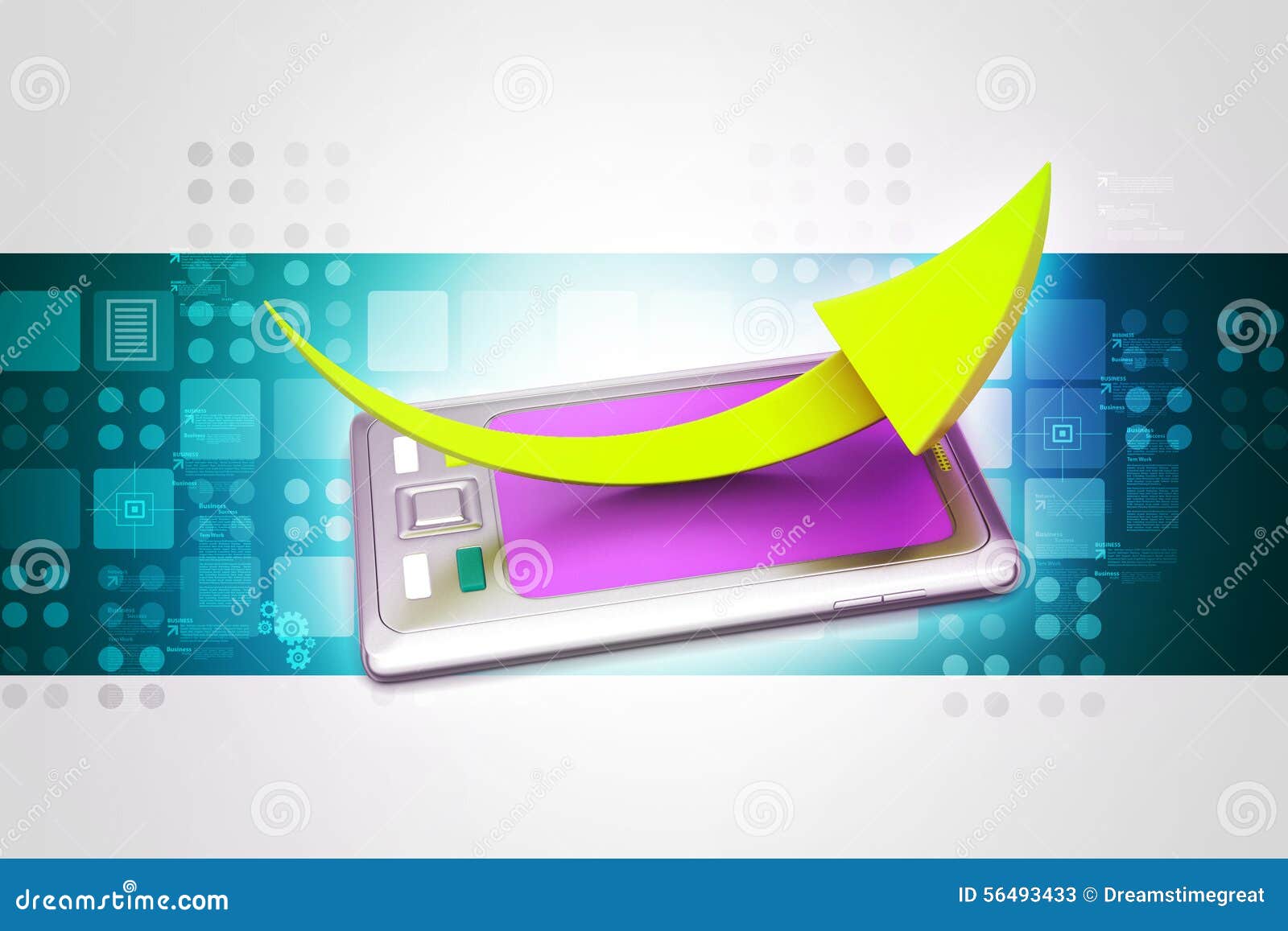 Computer Della Compressa Con La Freccia Illustrazione di Stock ...