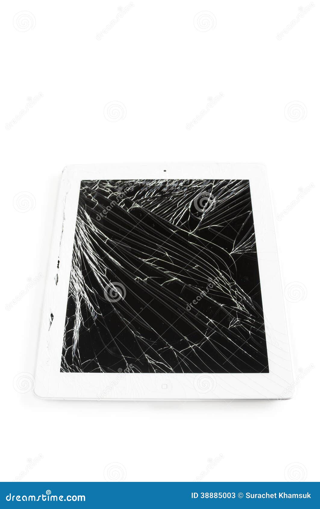 Computer Della Compressa Con Lo Schermo Di Vetro Rotto Immagine Stock ...