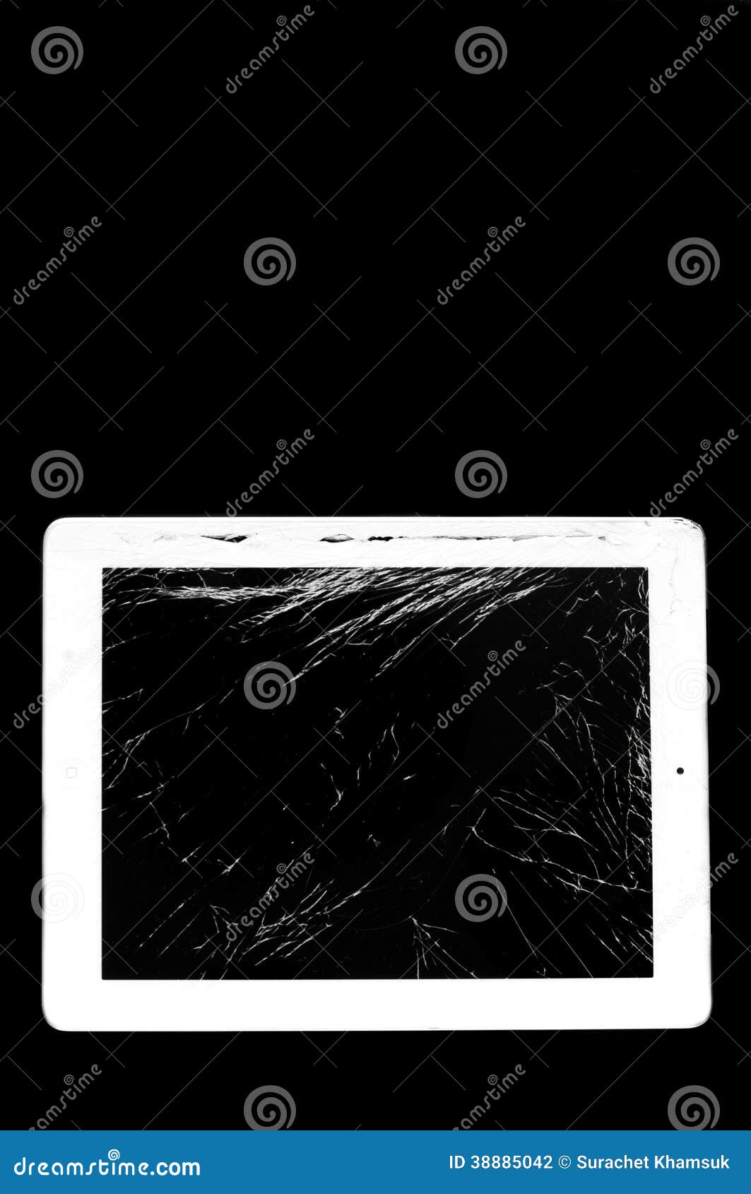 Computer Della Compressa Con Lo Schermo Di Vetro Rotto Fotografia Stock ...